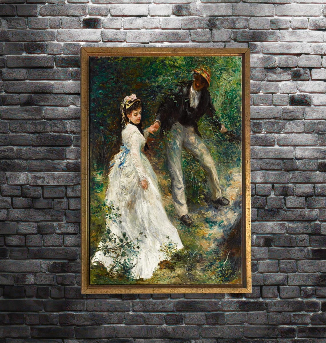 Renoir Couple In Forest Poster, Impressionist Wall Art, Vintage ...