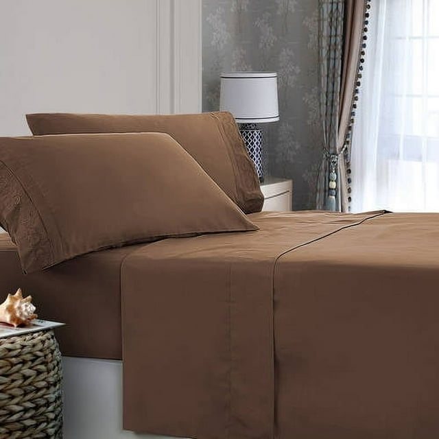 Renoir Fashion Embroidered Microfiber Deep Pocket 4-Piece Sheet Set ...