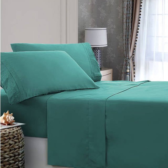 Renoir Fashion Embroidered Microfiber Deep Pocket 4-Piece Sheet Set ...