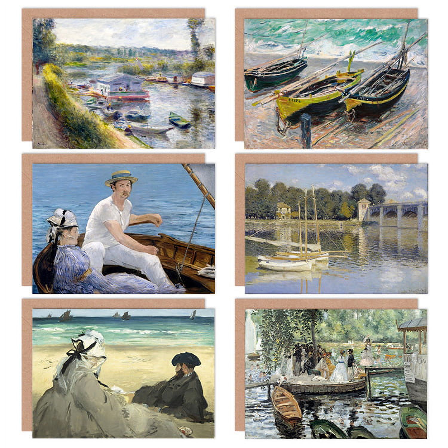 Renoir Monet Manet Fishing Boats Water Beach Mixed Fine Art Greeting ...