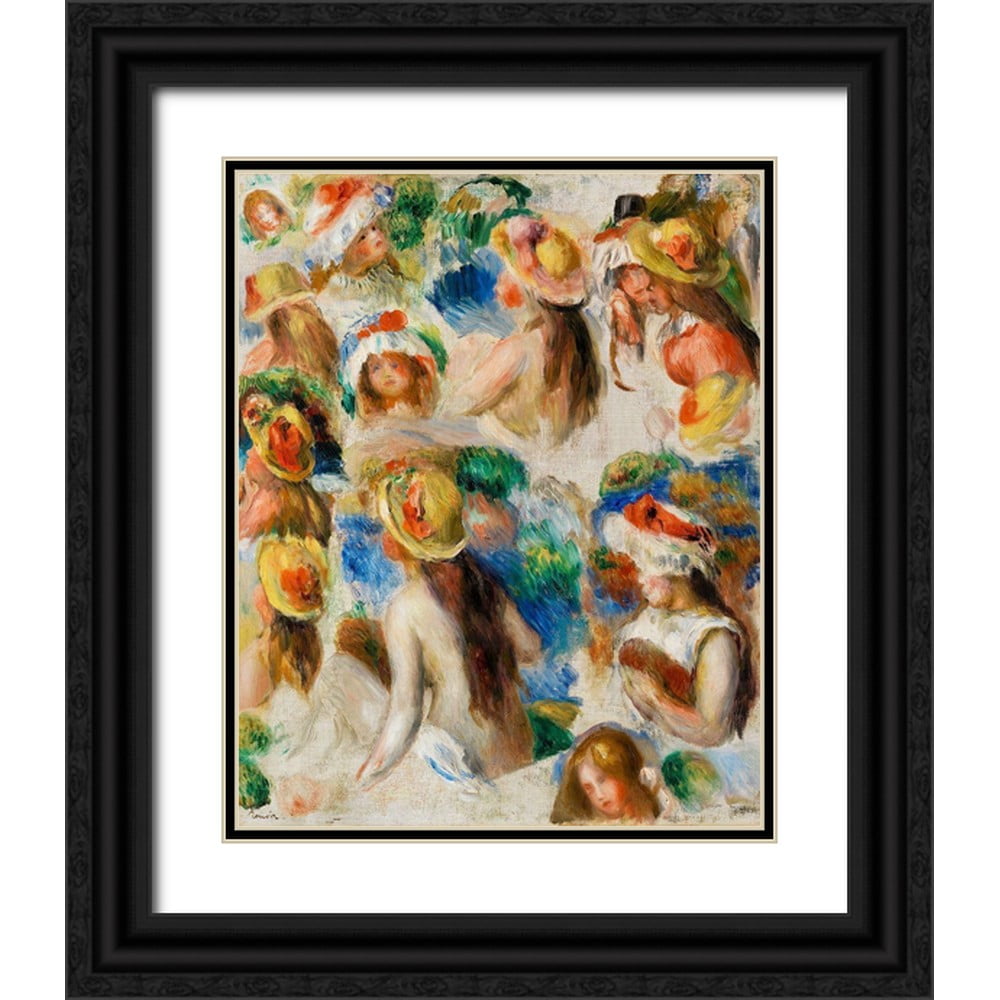 Renoir, Pierre-Auguste 12x14 Black Ornate Wood Framed with Double ...