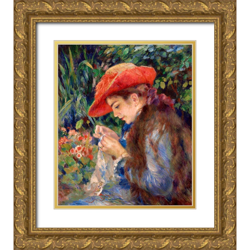 Renoir, Pierre-Auguste 20x23 Gold Ornate Wood Framed with Double ...