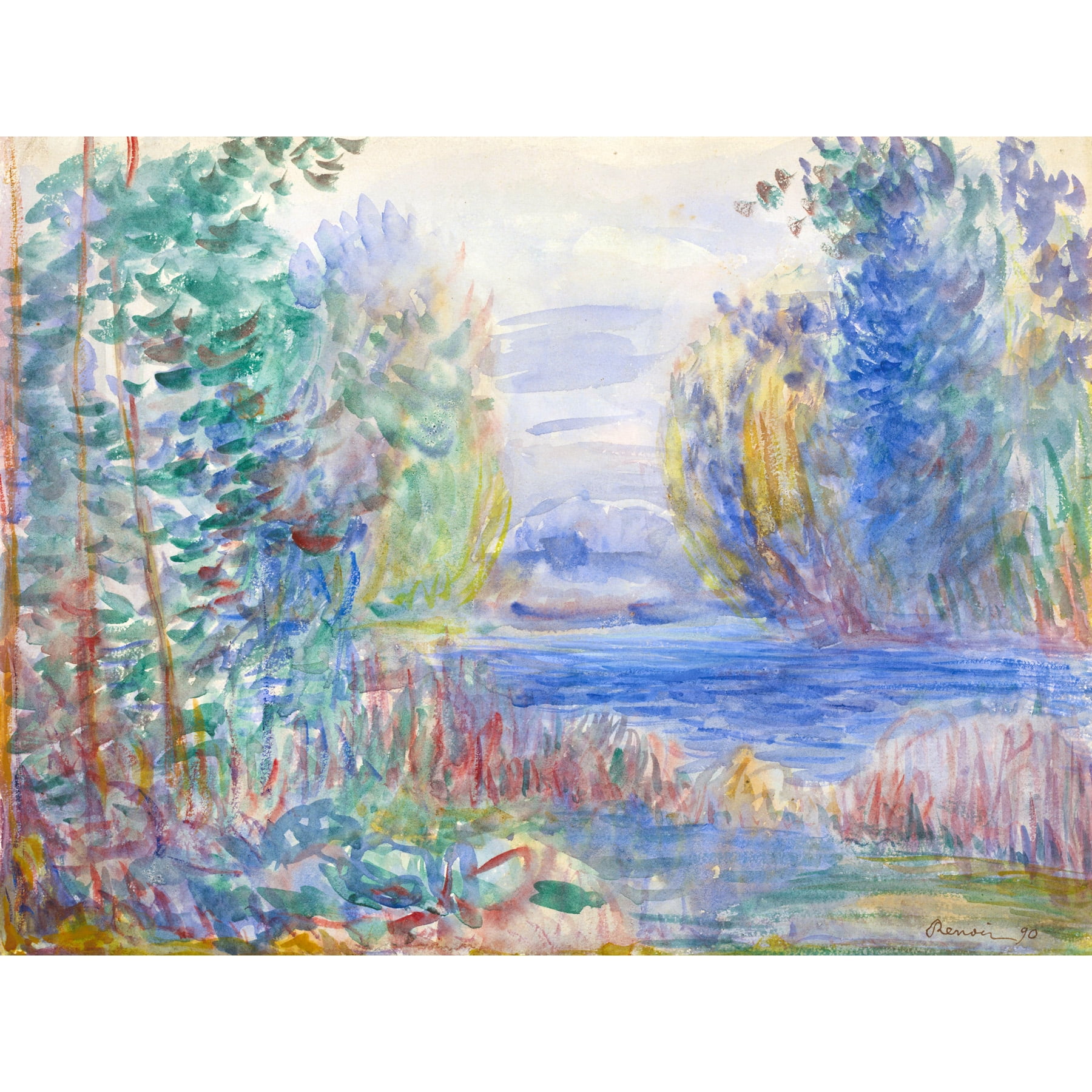 Renoir River Landscape 1890 Extra Large Art Print Wall Mural Poster ...