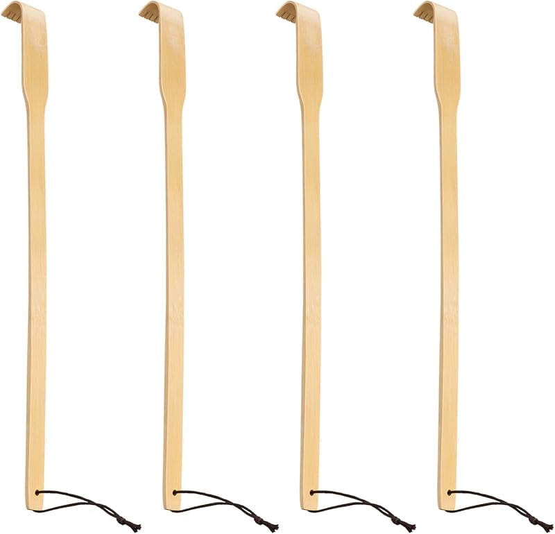 Renook 8 Pack Wooden Bamboo Back Scratcher, 16.5 Inch Long Handle Back ...