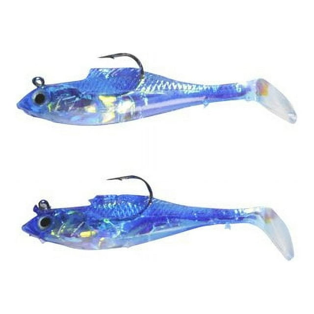 Renosky 2 Mirror Image Paddle Shad Blue Soft Baits 2 Count Fishing Lure ...