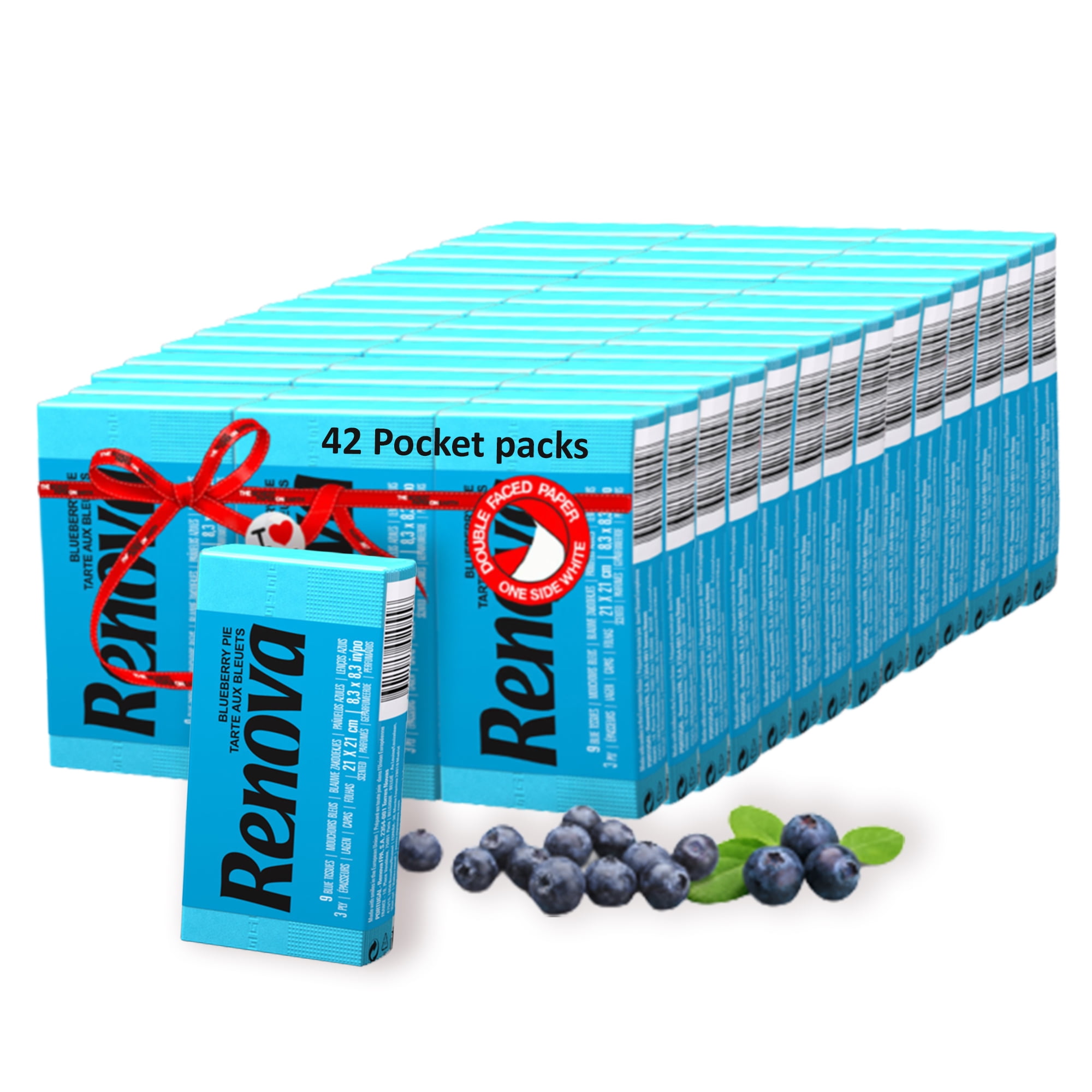 Renova Blue Blueberry Pie Pocket Facial Tissue, 42 Packs, 9 Tissues Per ...