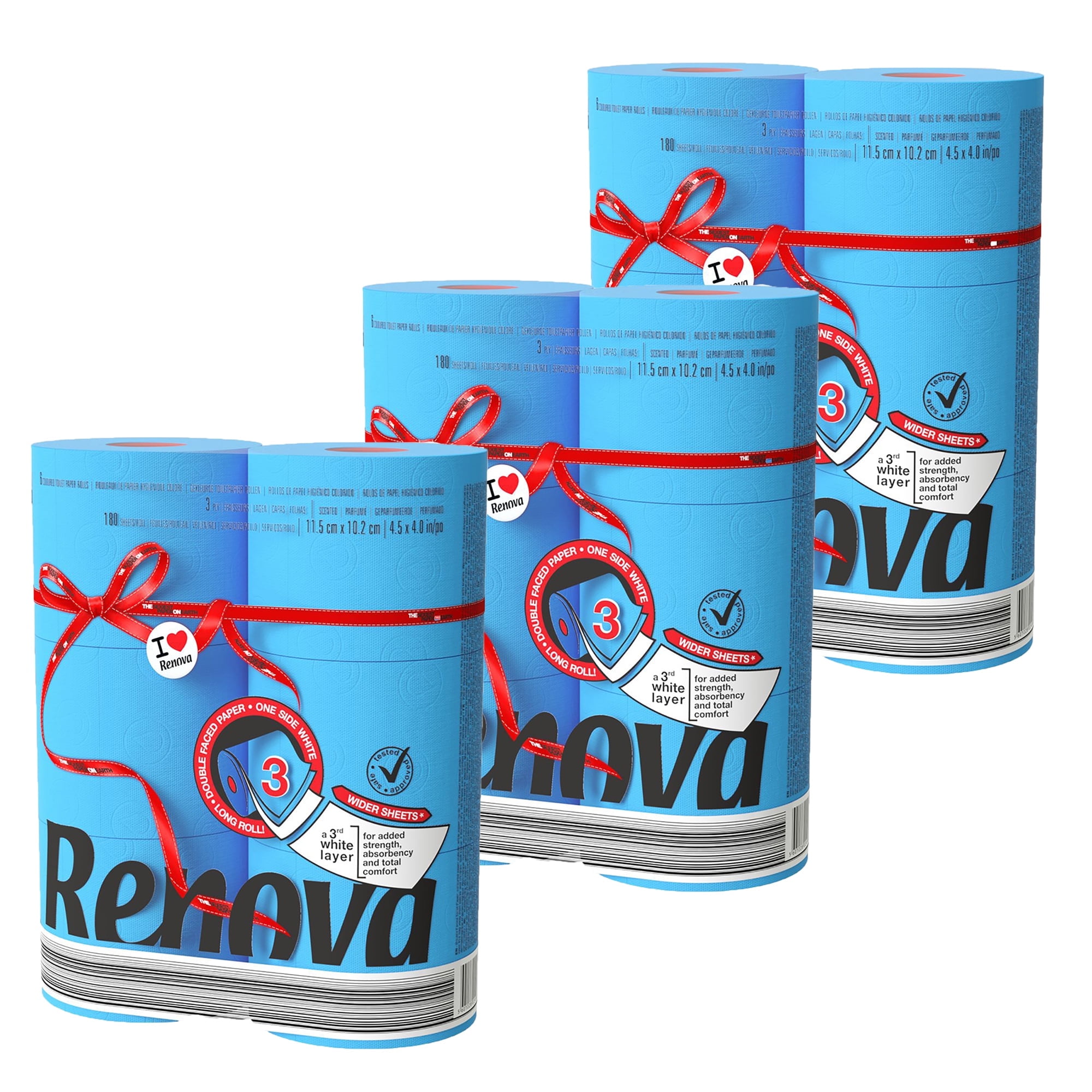 Renova Blue Jumbo Toilet Paper, 18 Rolls, 180 Sheets Per Roll - Walmart.com