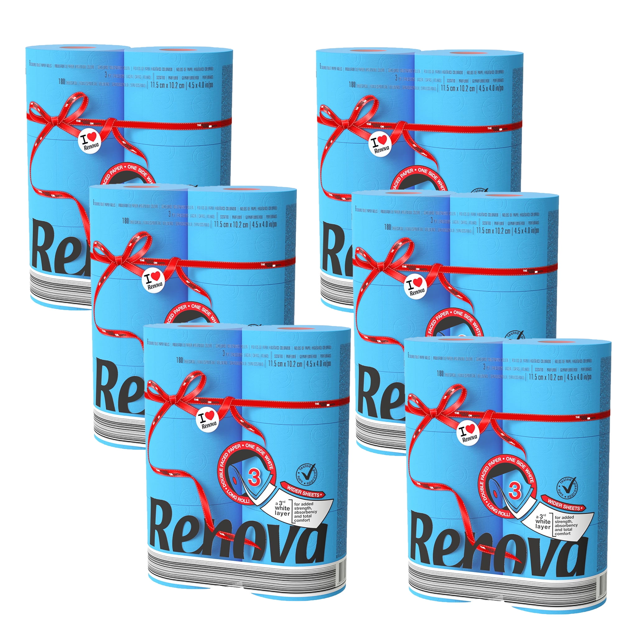Renova Blue Jumbo Toilet Paper, 36 Rolls, 180 Sheets Per Roll - Walmart.com