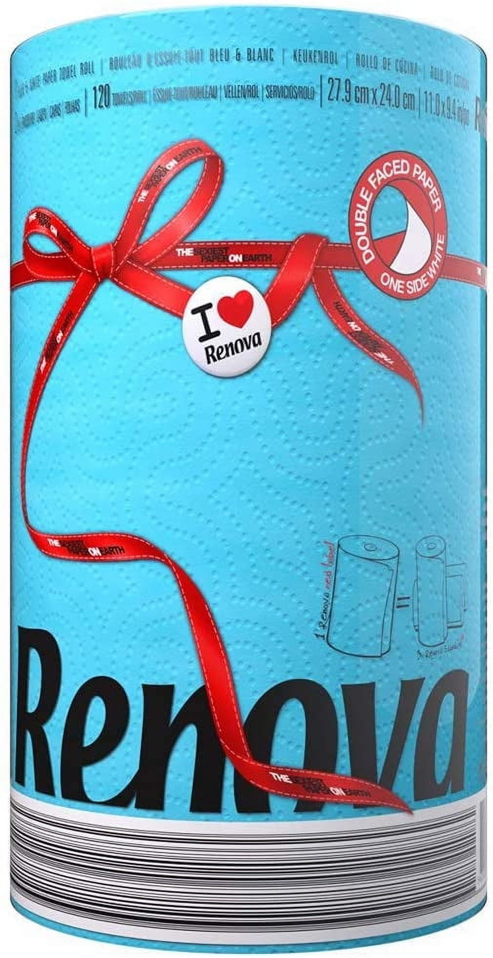 Renova, Blue Paper Towels, 1 Roll, 120 Sheets per Roll - Walmart.com