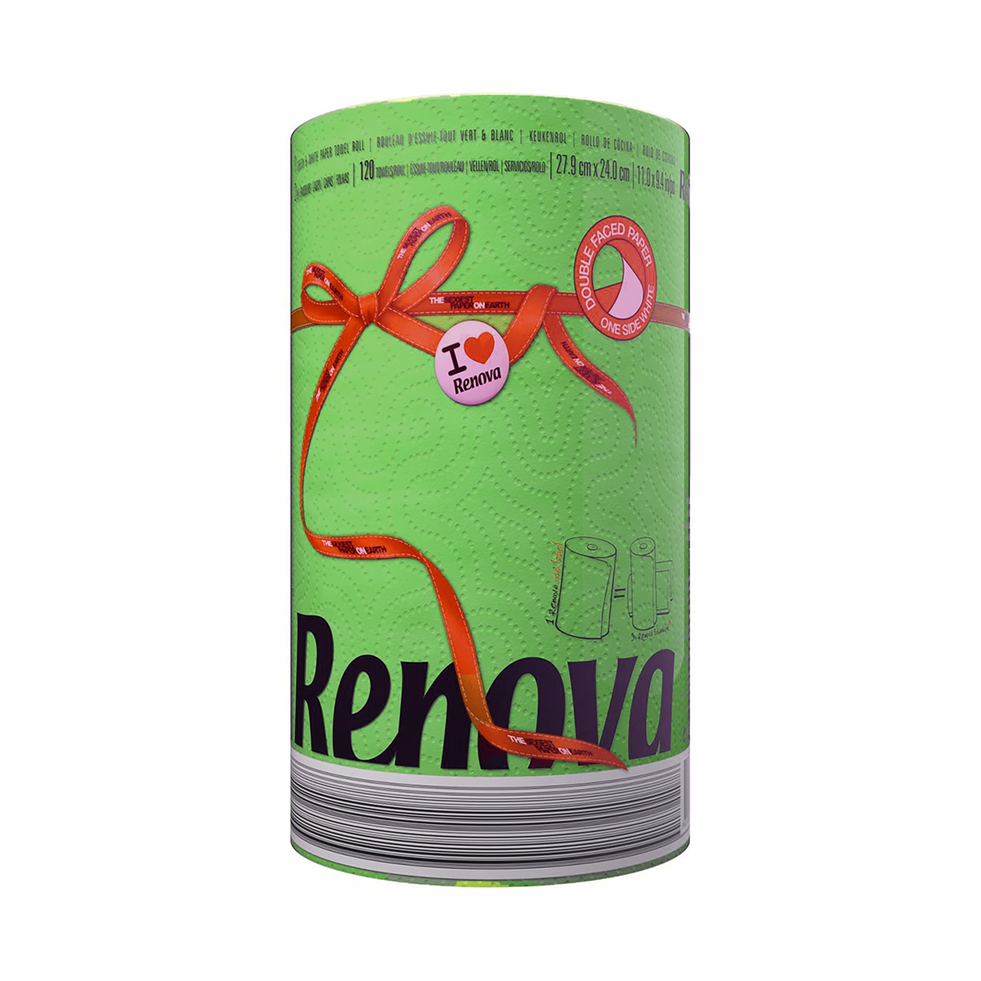 Renova Kelly Green Paper Towels, 1 Roll, 120 Sheets Per Roll - Walmart.com