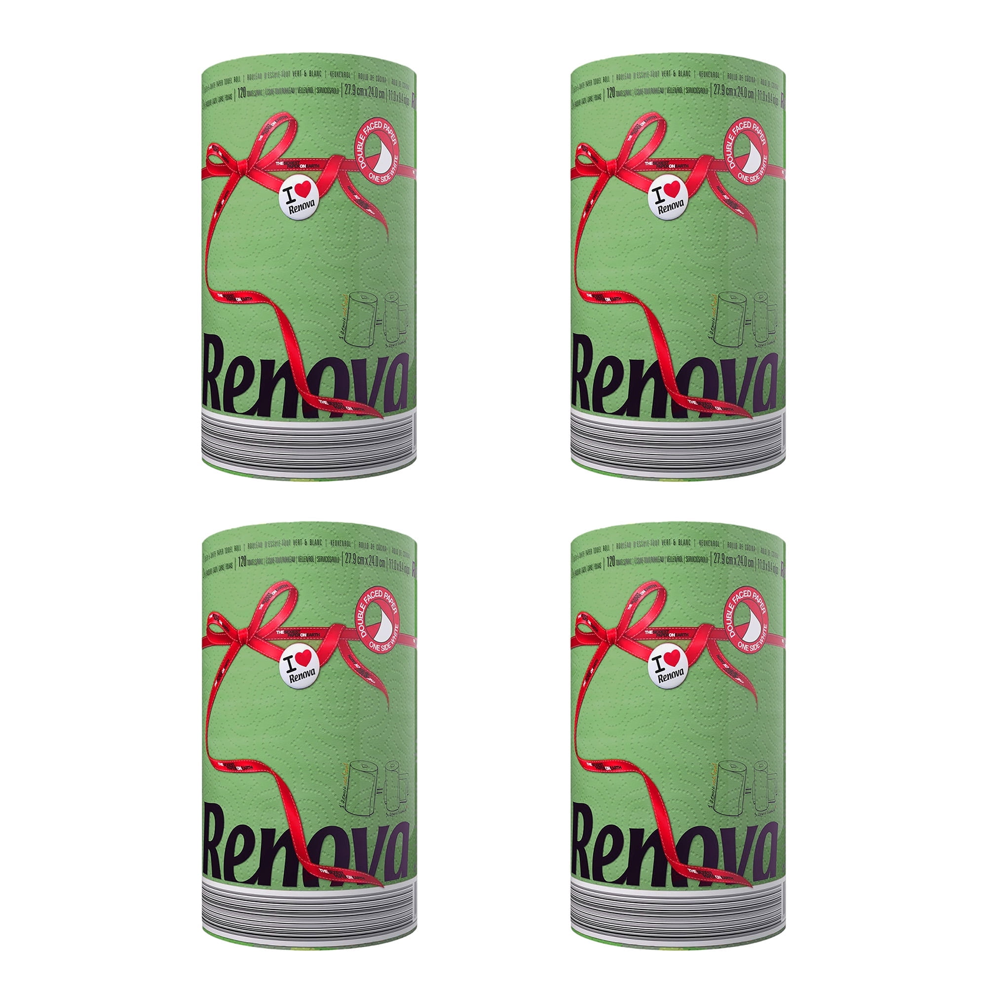 Renova Kelly Green Paper Towels, 4 Rolls, 120 Sheets Per Roll - Walmart.com
