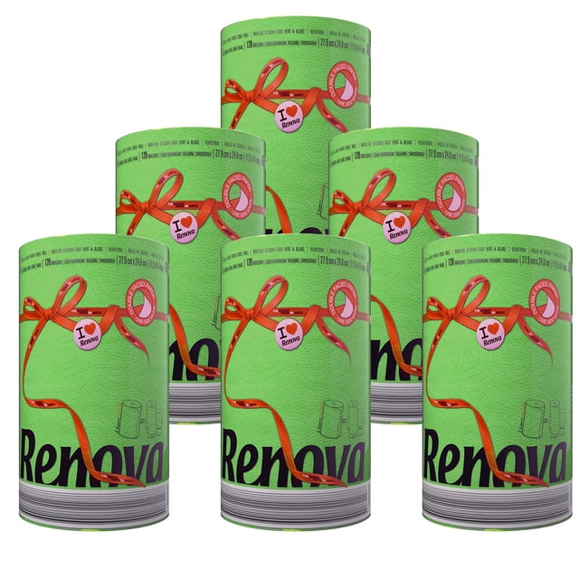 Renova Kelly Green Paper Towels, 6 Rolls, 120 Sheets Per Roll - Walmart.com
