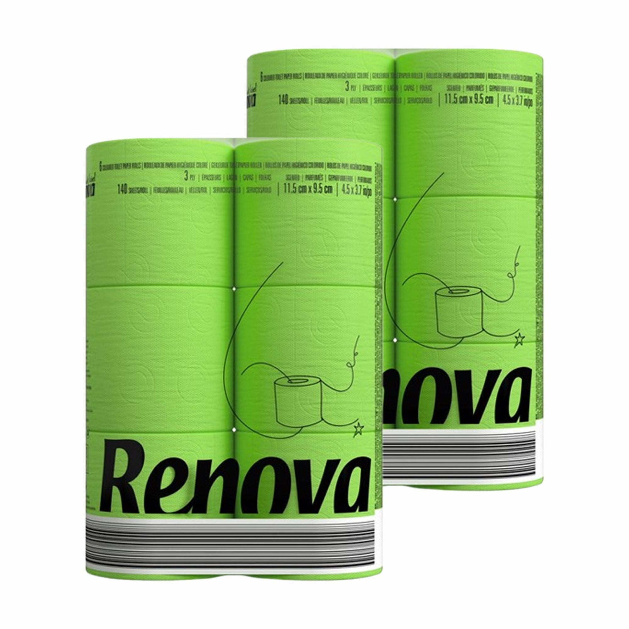 Renova Kelly Green Toilet Paper, 12 Rolls, 140 Sheets Per Roll - Walmart.com