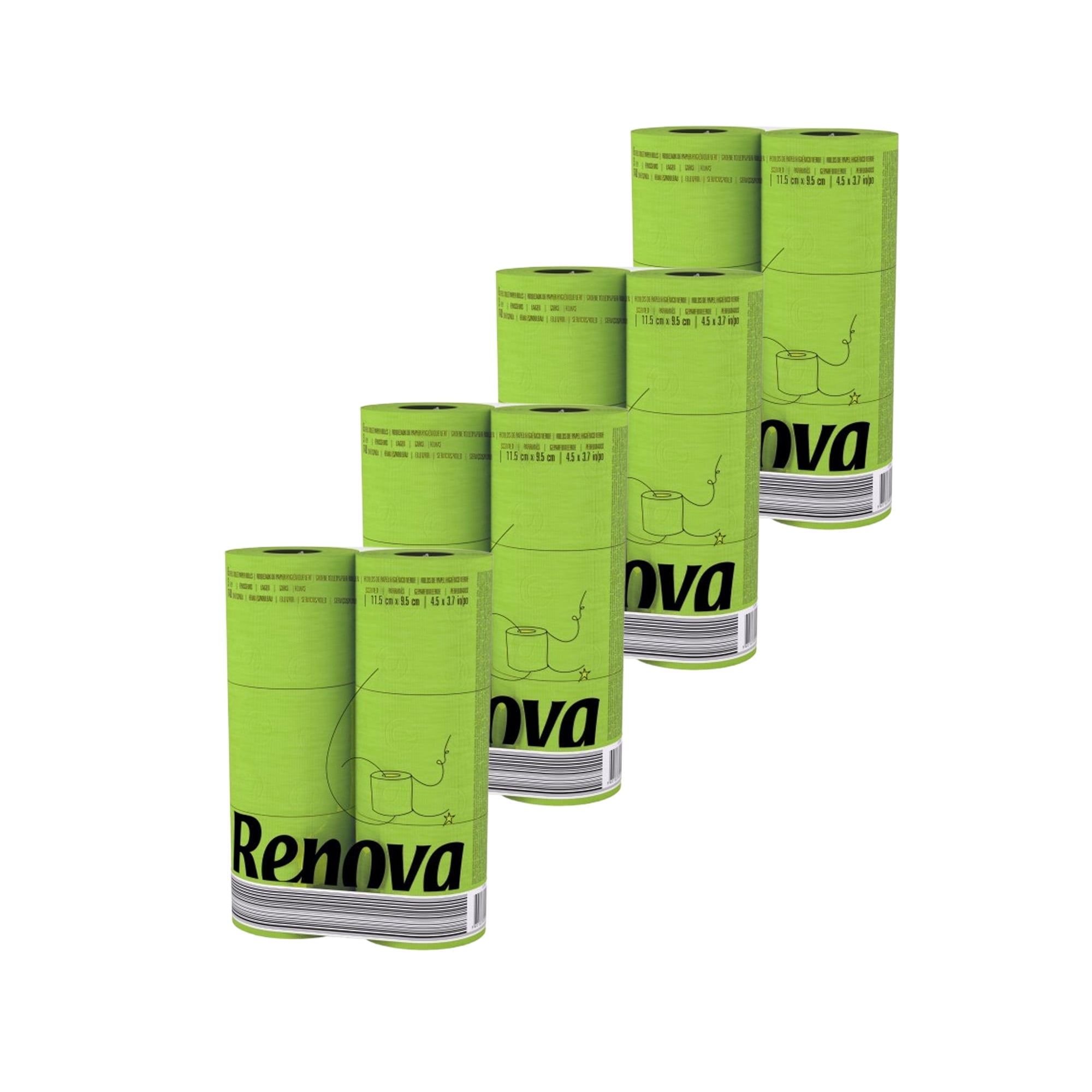 Renova Kelly Green Toilet Paper, 24 Rolls, 140 Sheets Per Roll ...