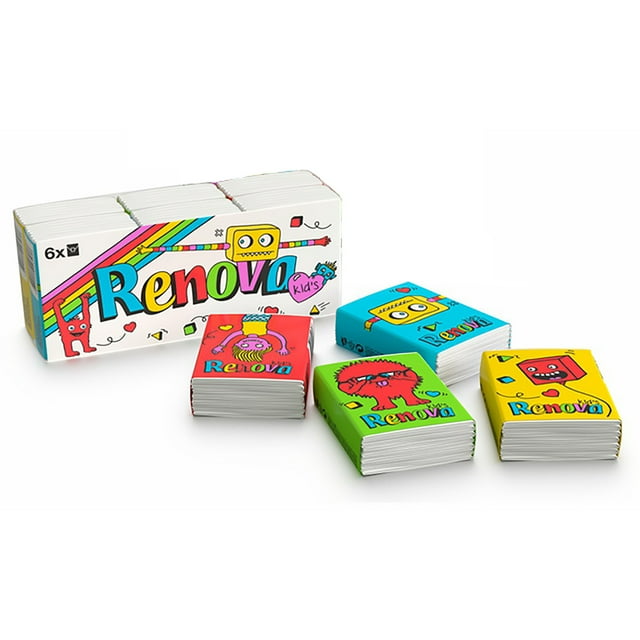 Renova Kids Pocket Facial Tissue, 6 Packs, 7 Tissues Per Pack - Walmart.com