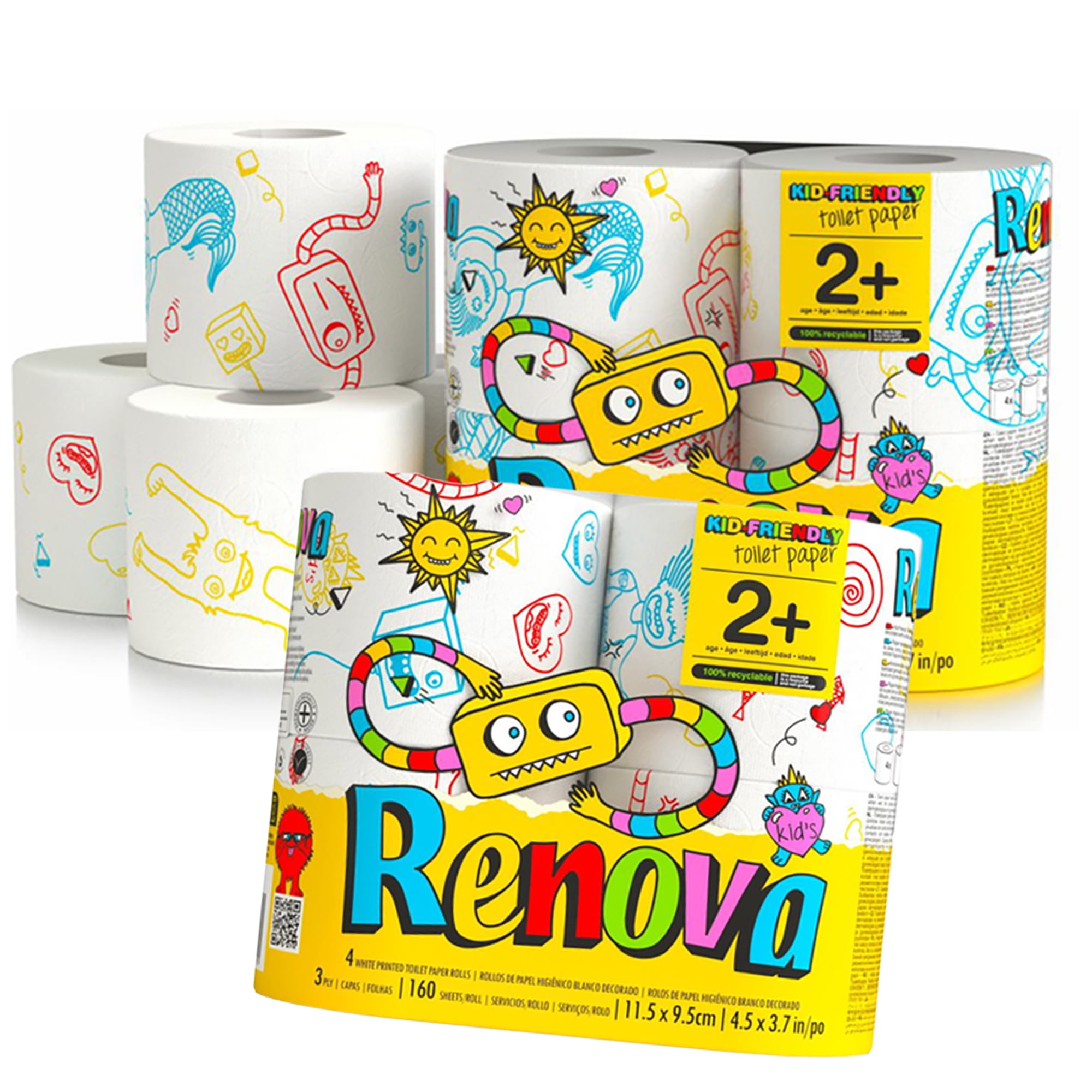 Renova Kids Toilet Paper, 8 Rolls, 160 Sheets Per Roll - Walmart.com