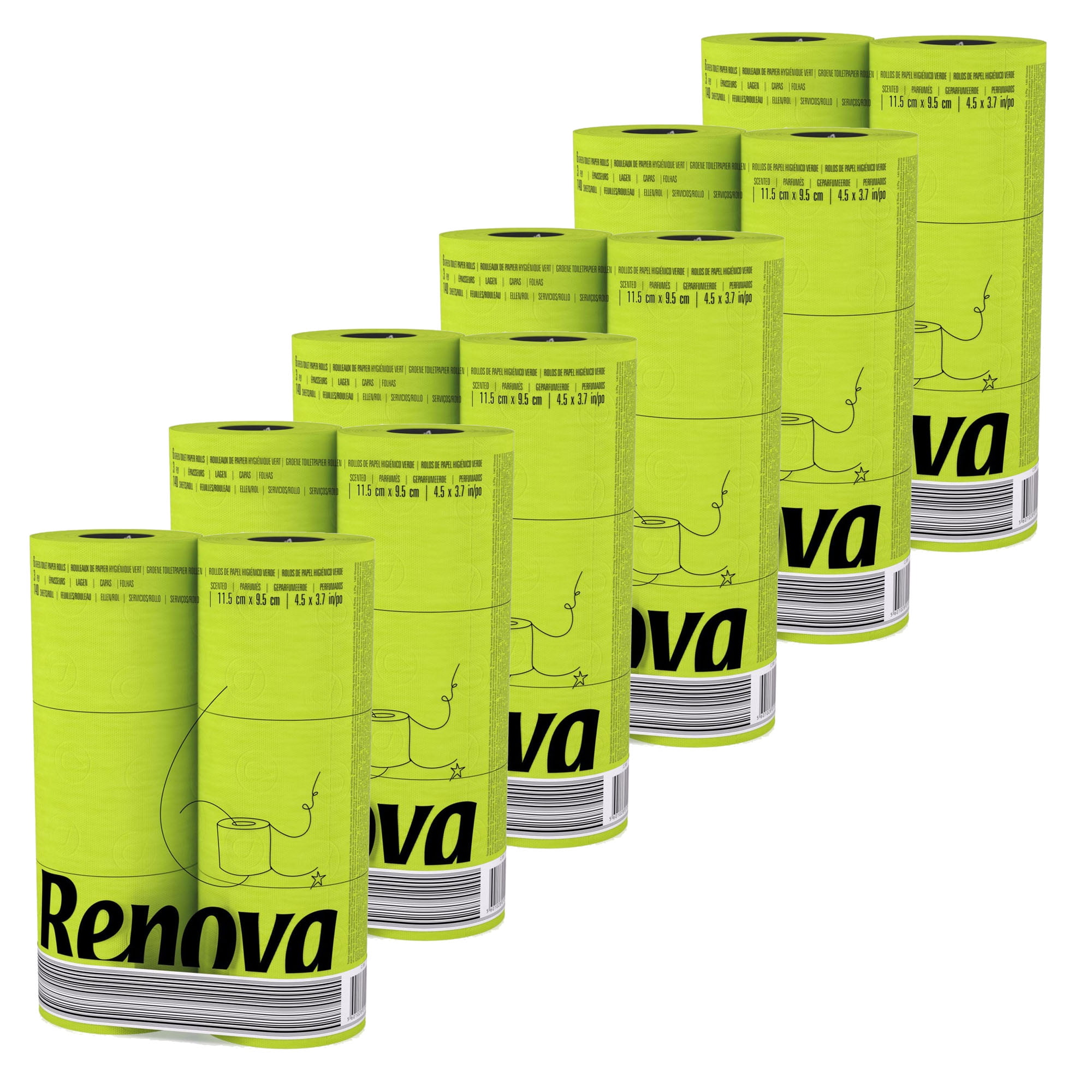 Renova Lime Green Toilet Paper, 36 Rolls, 140 Sheets Per Roll - Walmart.com