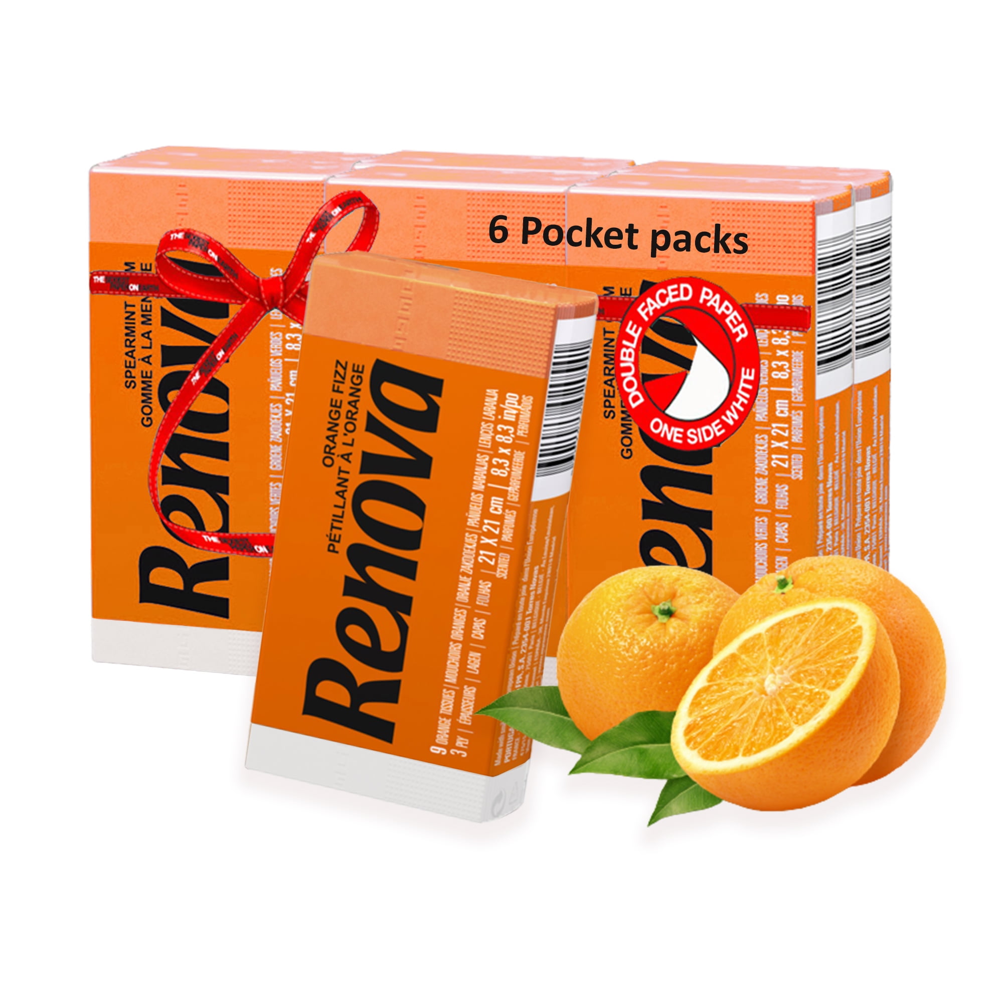Renova Orange Fizz Pocket Facial Tissue, 6 Packs, 9 Tissues Per Pack ...