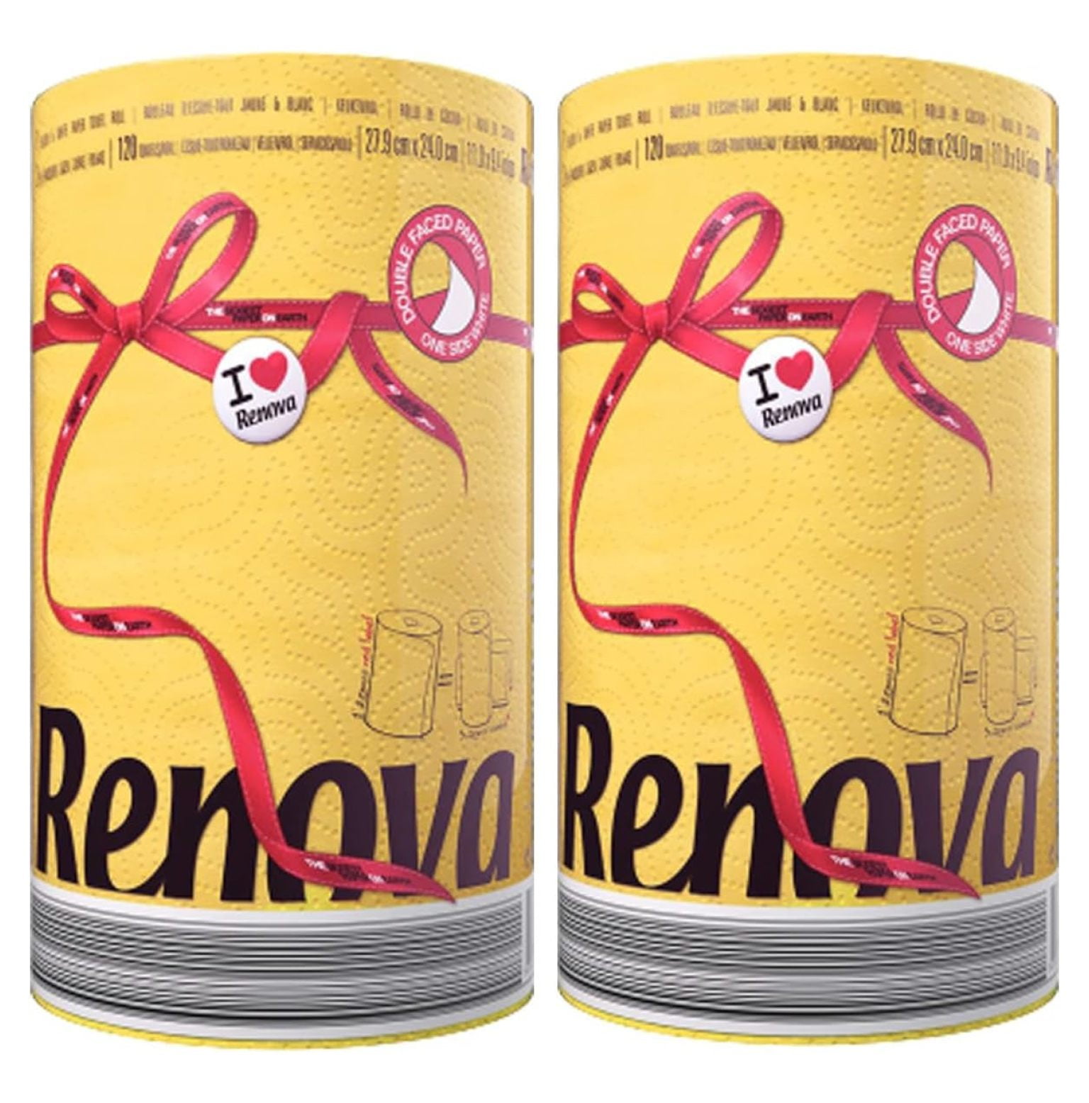 Renova Paper Towel Jumbo Roll Set - 2 Rolls, 2 Ply, 120 Highly ...