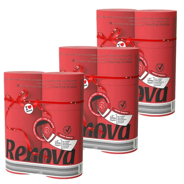 Renova Red Jumbo Toilet Paper, 18 Rolls, 180 Sheets Per Roll - Walmart.com