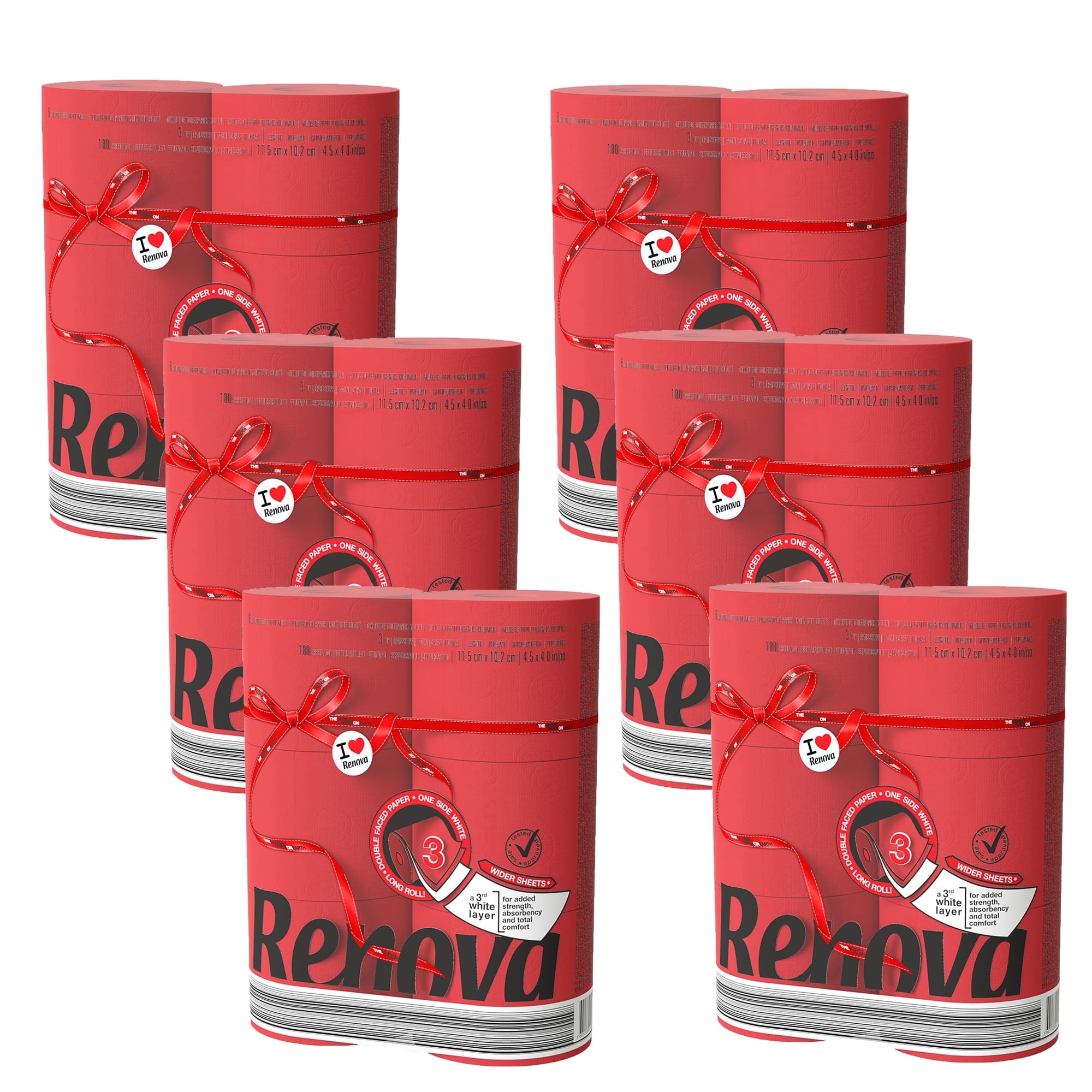Renova Red Jumbo Toilet Paper, 36 Rolls, 180 Sheets Per Roll - Walmart.com