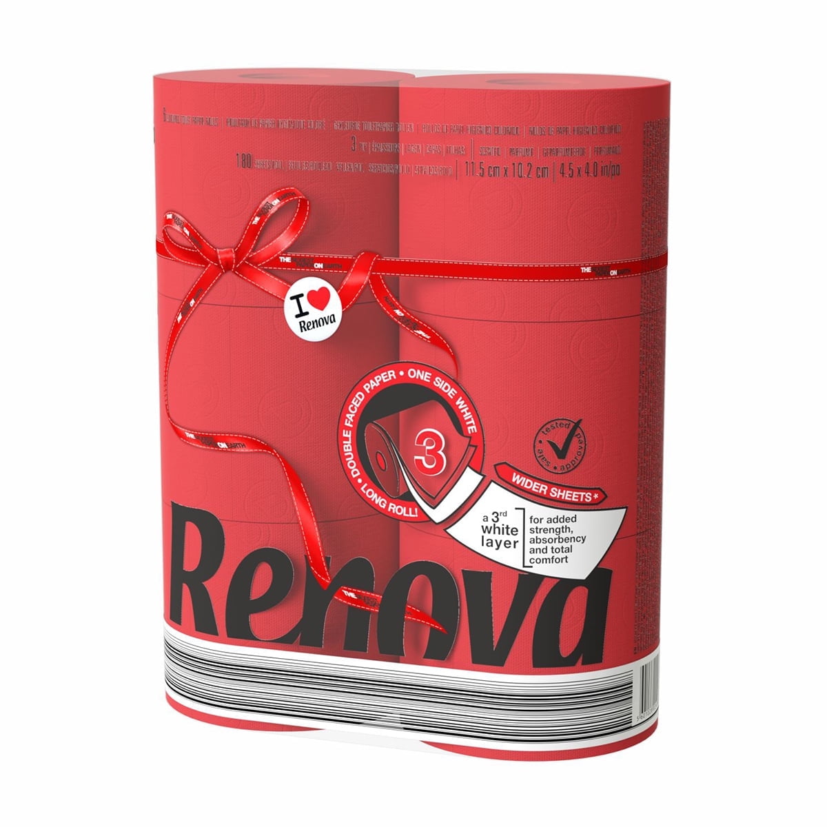 Renova Red Jumbo Toilet Paper, 6 Rolls, 180 Sheets Per Roll - Walmart.com