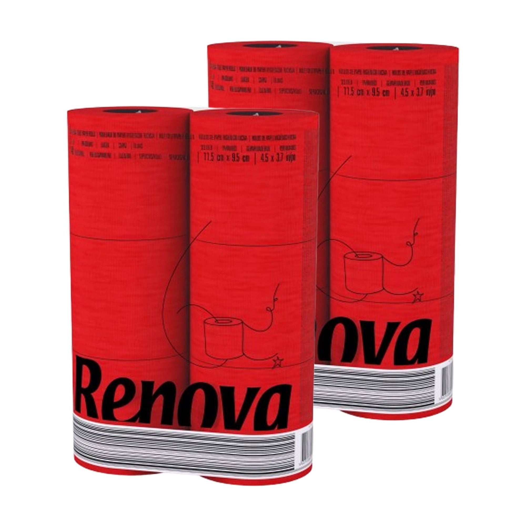 Renova Scented Colored Toilet Paper Packs 3-Ply Bath Tissue Red 2 Packs ...
