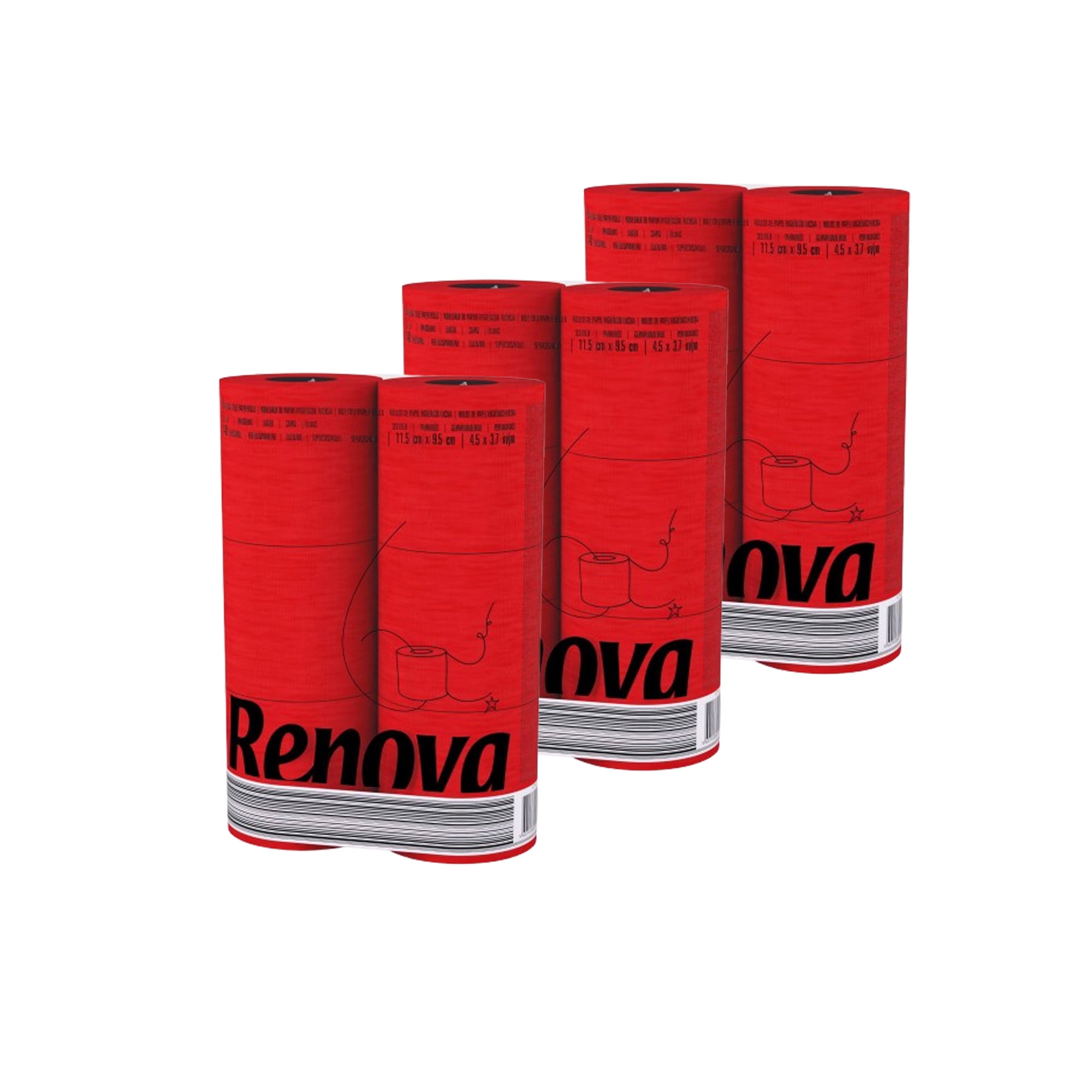 Renova Scented Colored Toilet Paper Packs 3-Ply Bath Tissue Red 3 Packs ...