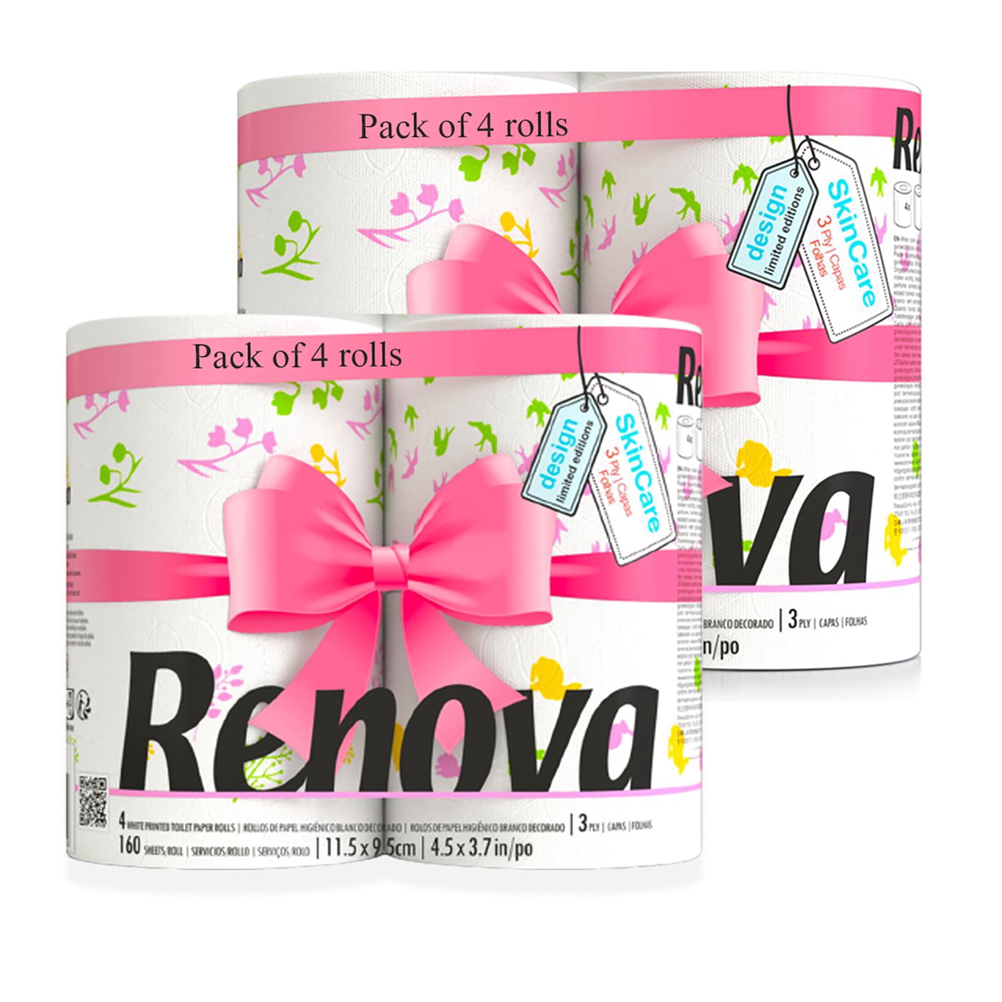 Renova Spring Toilet Paper, 8 Rolls, 160 Sheets Per Roll - Walmart.com