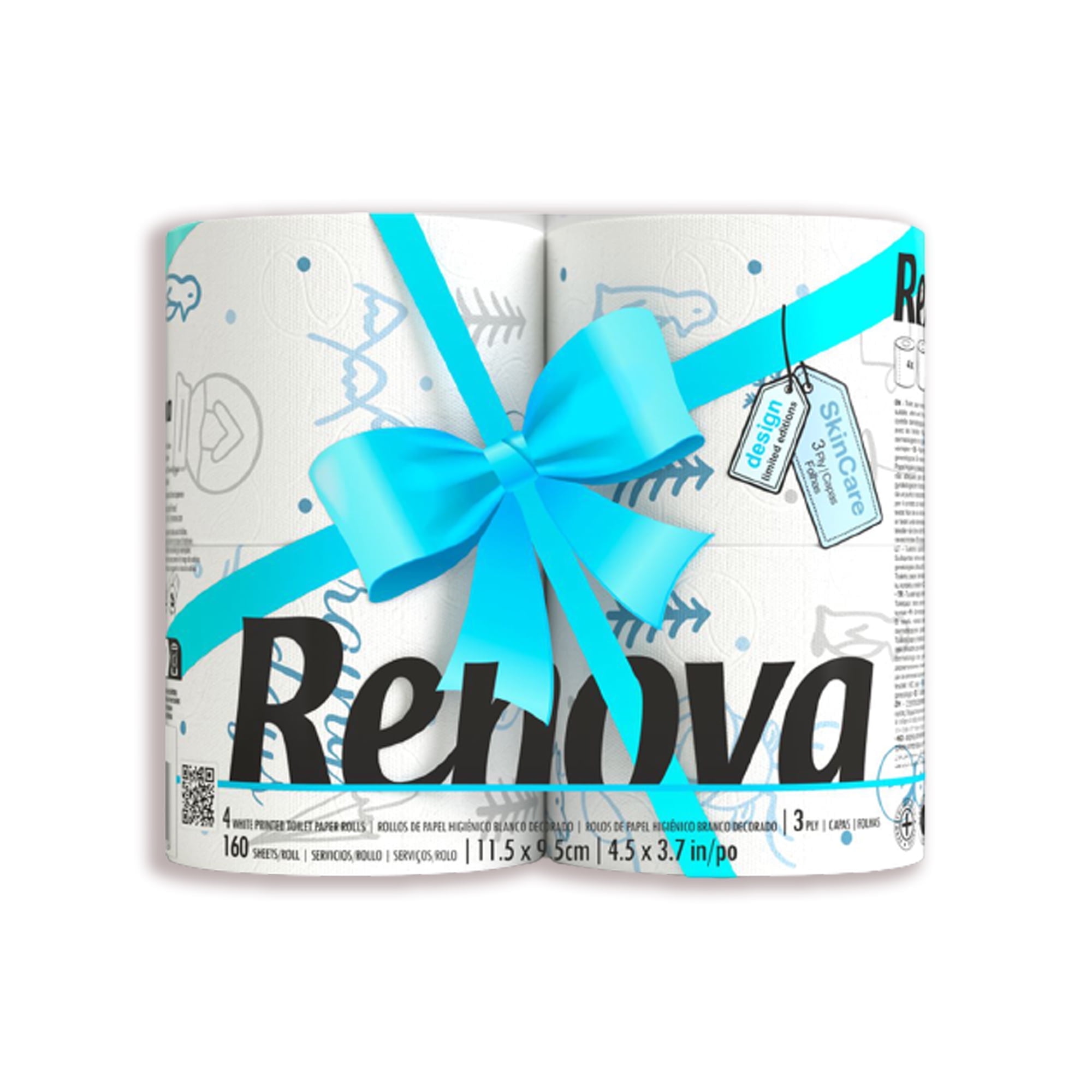 Renova Winter Toilet Paper, 4 Rolls, 160 Sheets Per Roll - Walmart.com