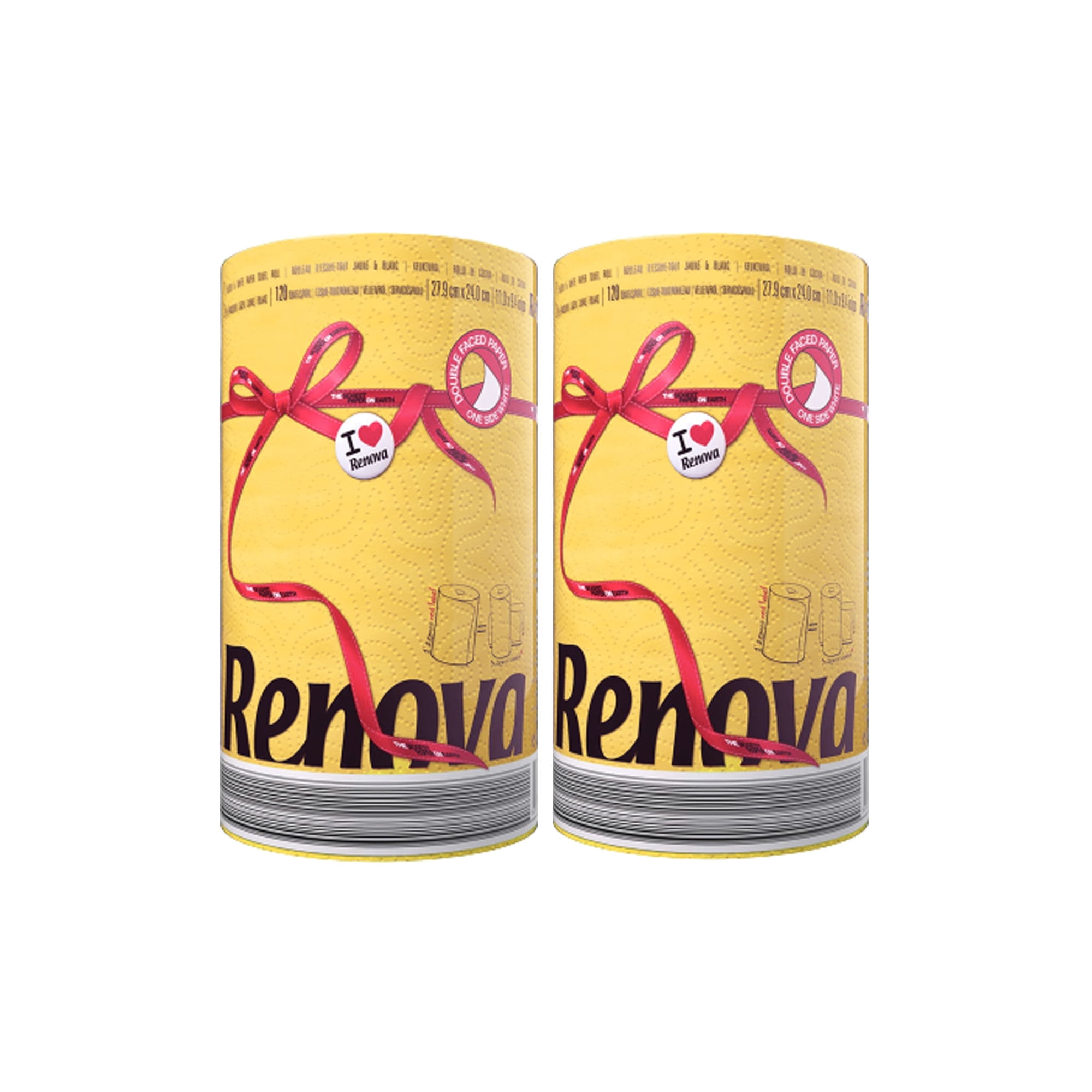 Renova Yellow Paper Towels, 2 Rolls, 120 Sheets Per Roll - Walmart.com