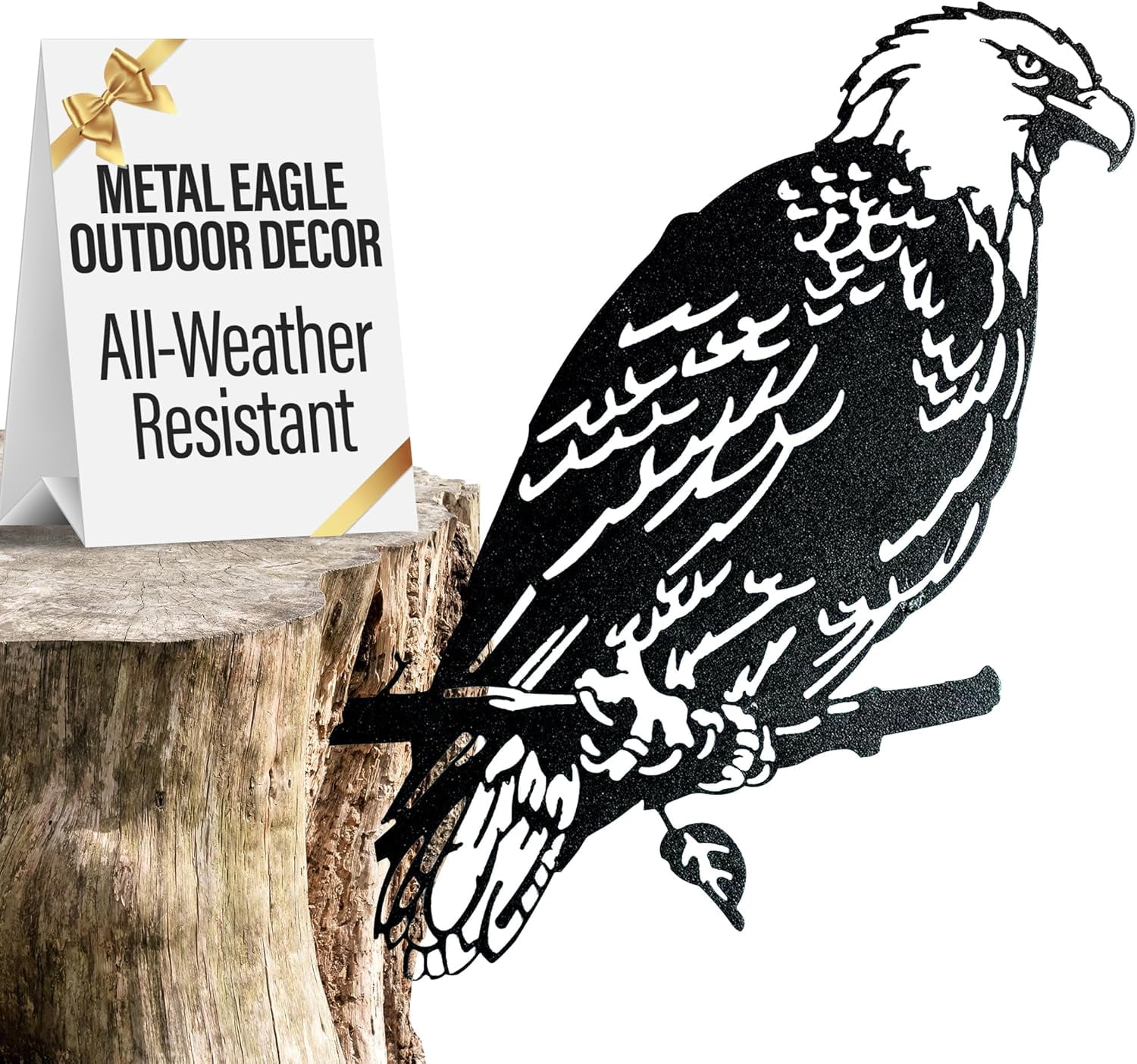 Renovatio Metal Bald Eagle Yard Decor - Majestic Outdoor Metal Bird ...