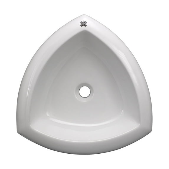 Renovator's Supply 21" Triangular Countertop Bathroom Vessel Sink White ...