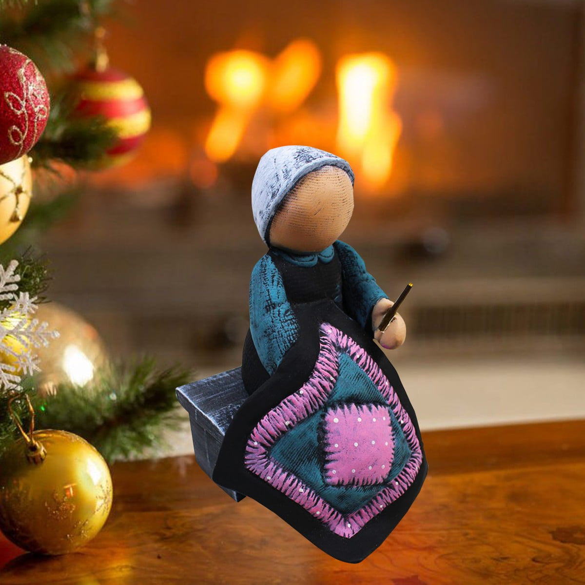 Renovator's Supply Amish Girl Blue Ceramic Figurine 7" Christmas Home ...