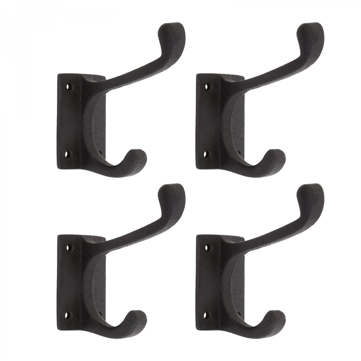 Renovator's Supply Black Wrought Iron Double Coat Robe Hooks 4 in. L ...
