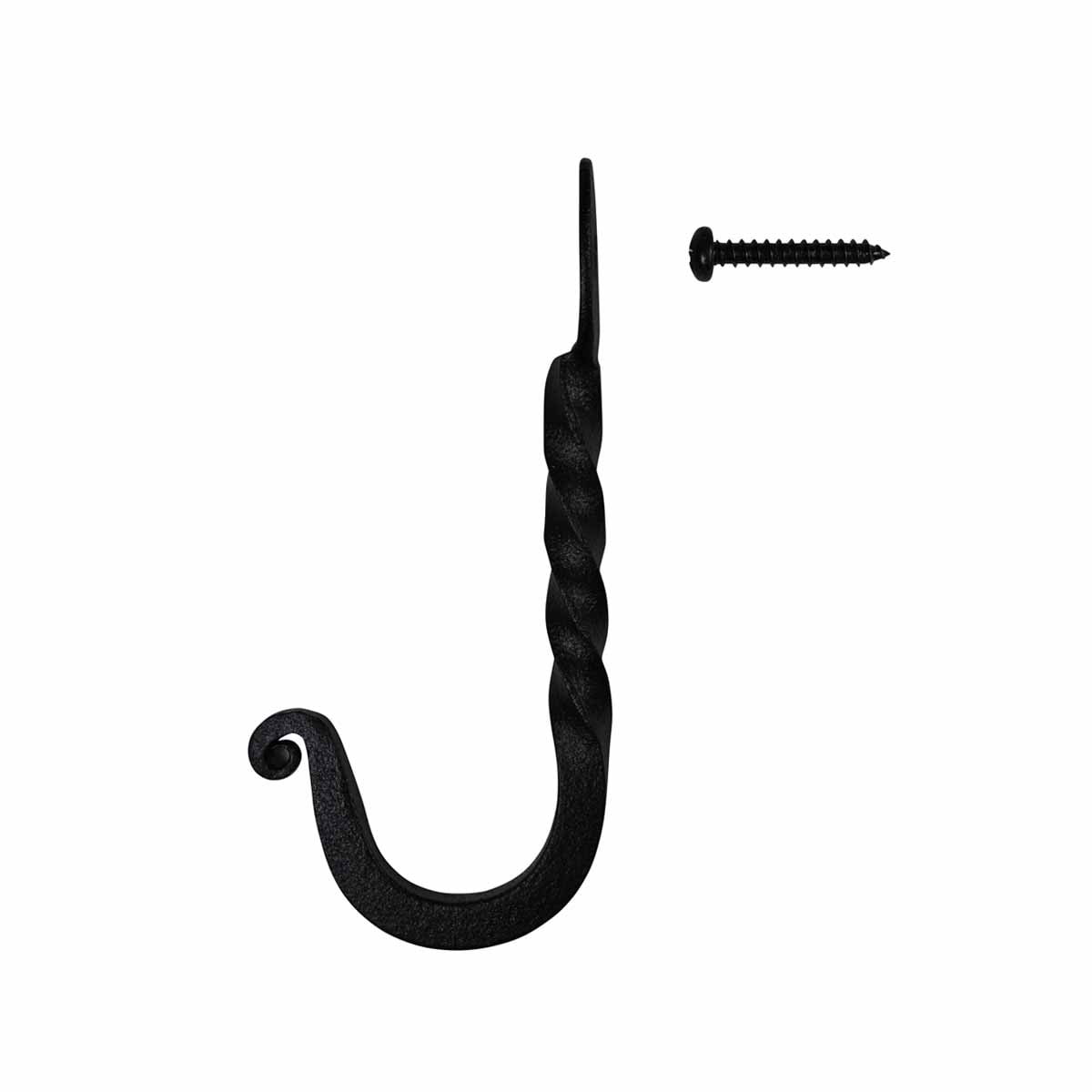 Renovator's Supply Black Wrought Iron Twisted Hooks 4.5" Wall Mount ...