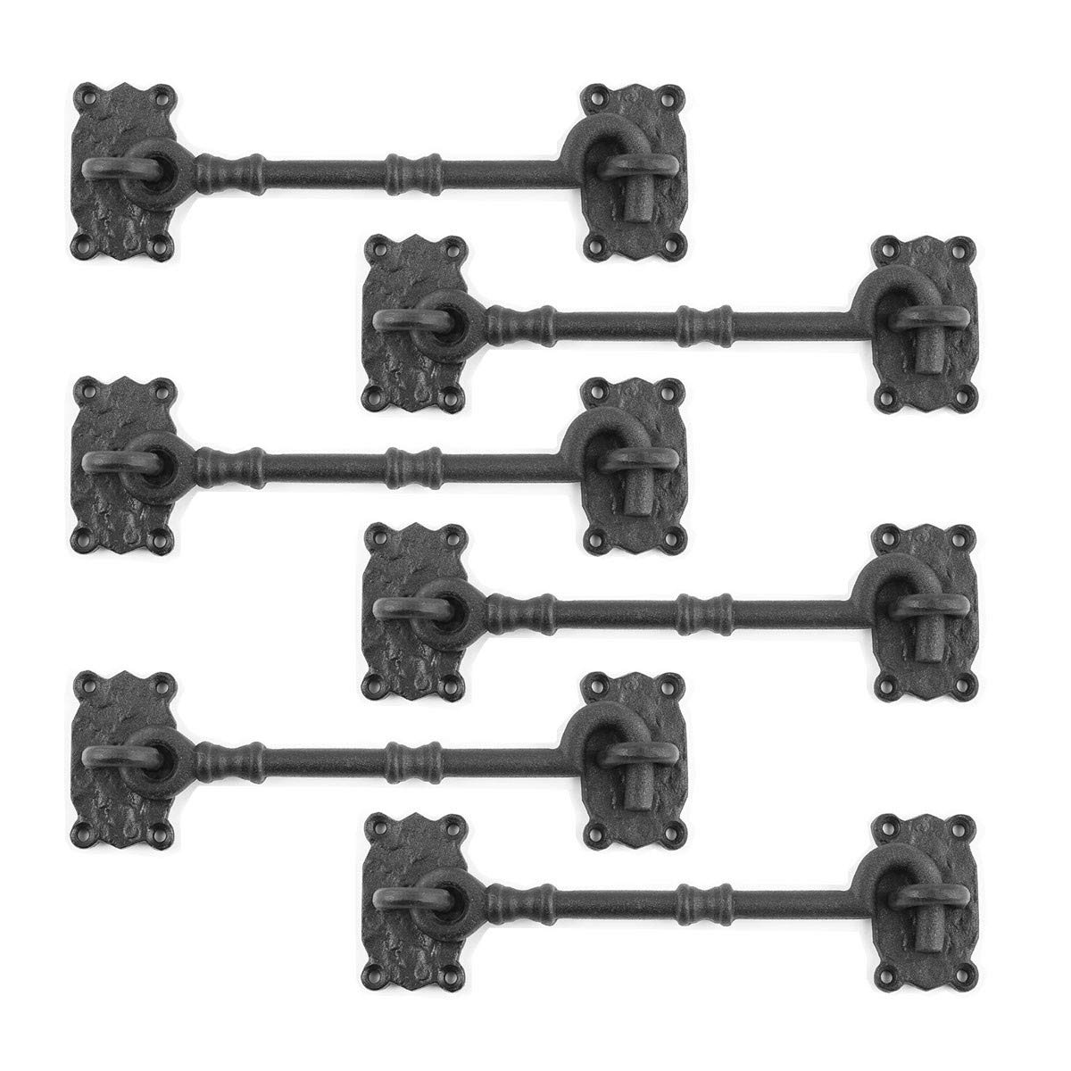 Renovators Supply Black Cabin Hook Eye Latches 7.3" Decorative Wrought ...