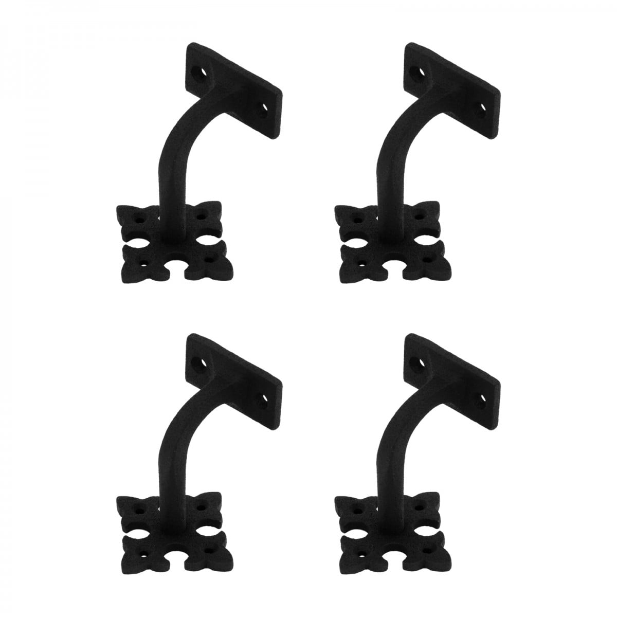 Renovators Supply Black Cast Iron Stair Handrail Bracket, Wall Mounted ...