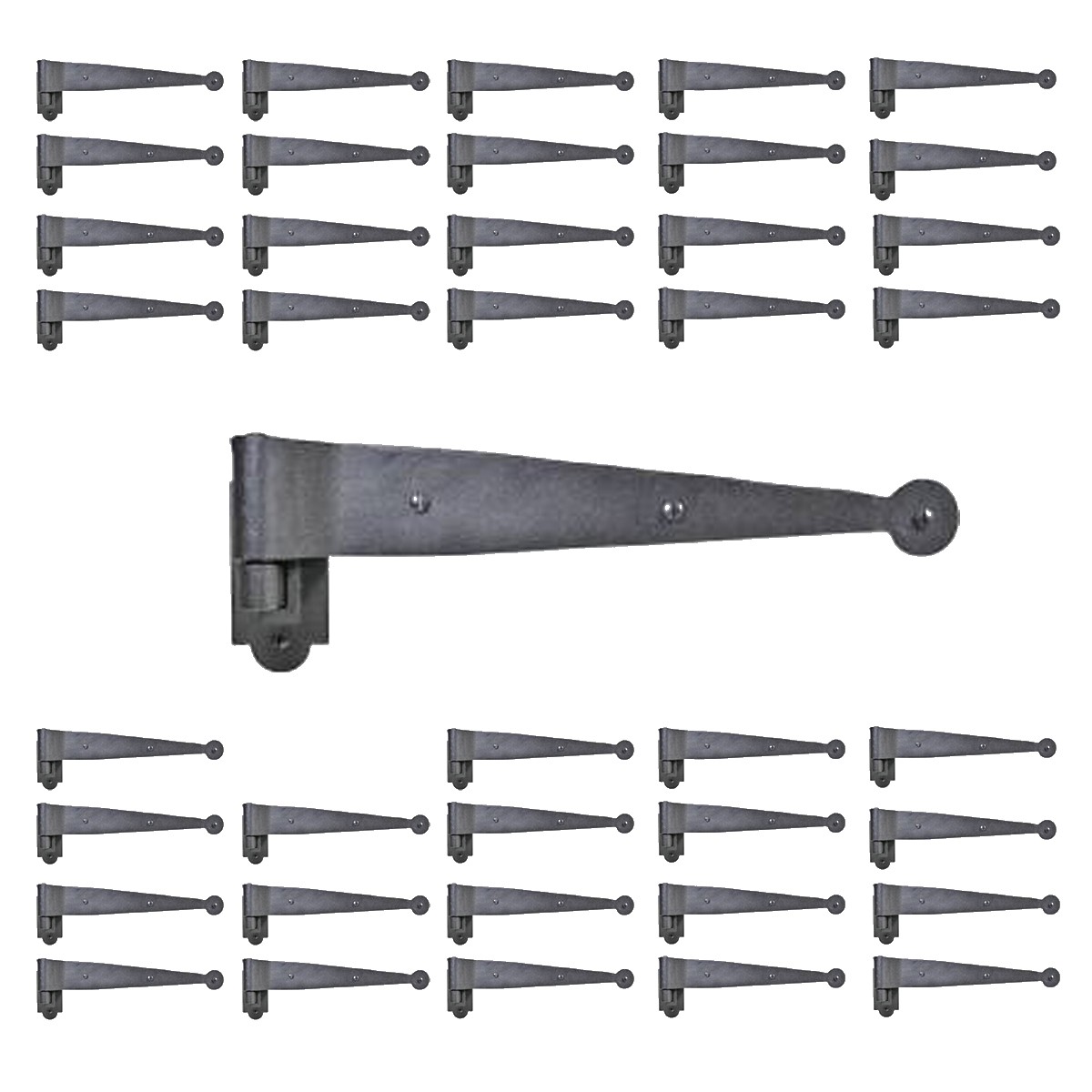 Renovator's Supply Black Wrought Iron Heavy Duty Pintle Strap Hinges ...