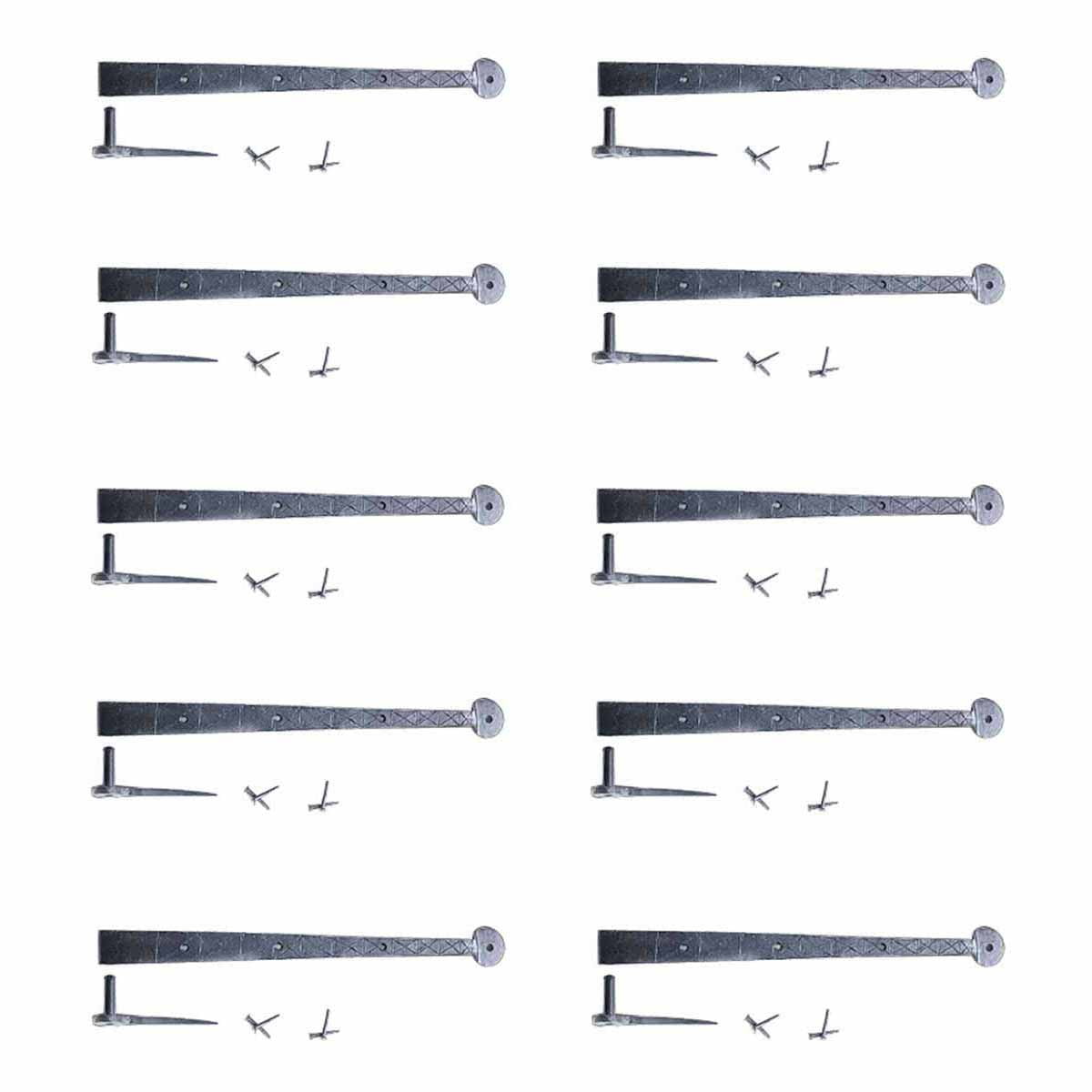 Renovators Supply Black Pintle Hinge 14" L Wrought Iron Bean Diamond ...