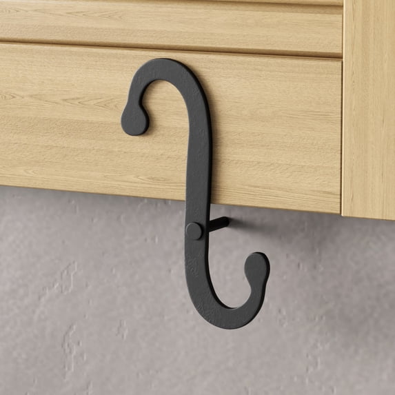 Black Shutter Dogs 6.25" S Shaped Wrought Iron Shutter Dogs w/Screws ...