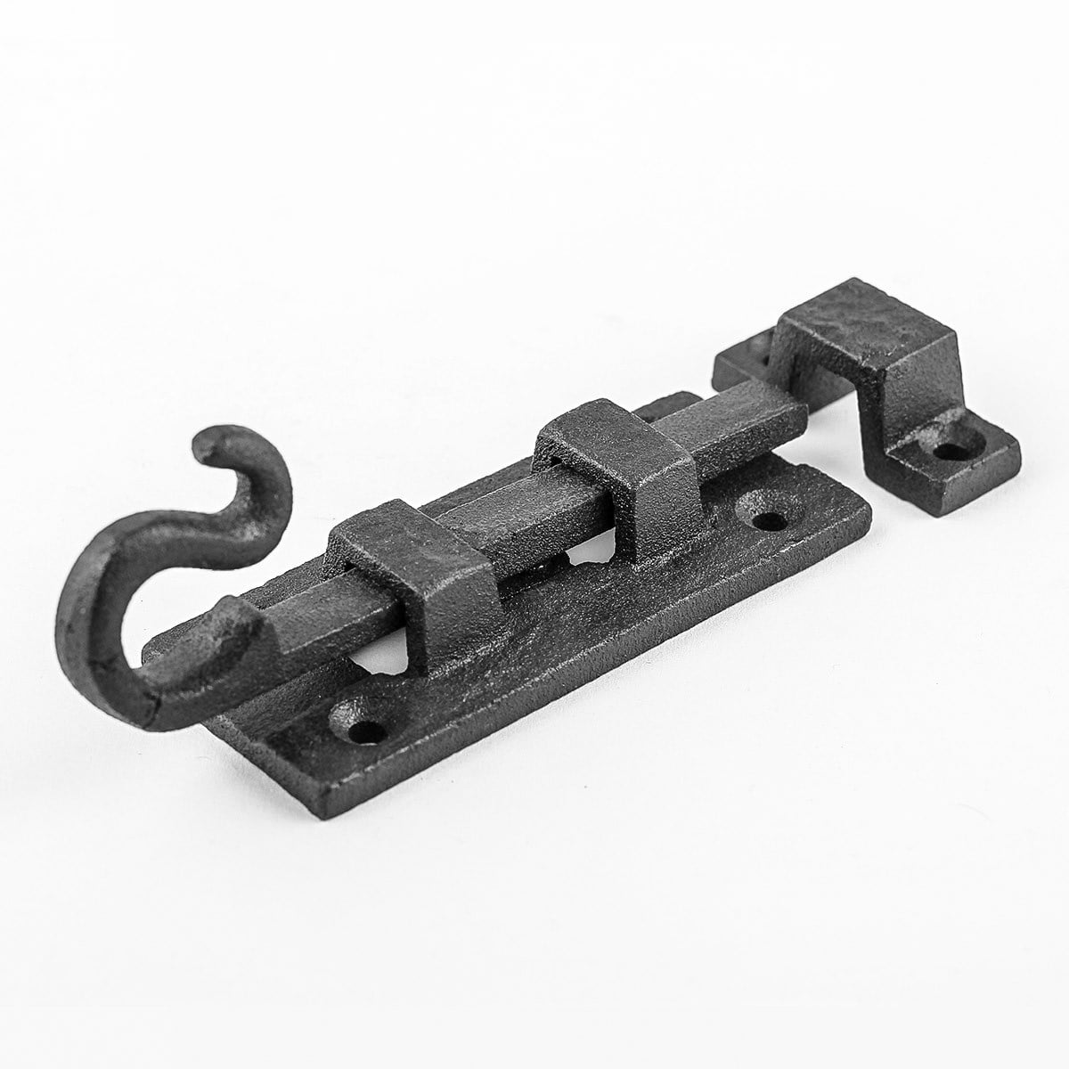 Renovators Supply Black Slide Bolt Door Latch 4 1/2" L Wrought Iron ...