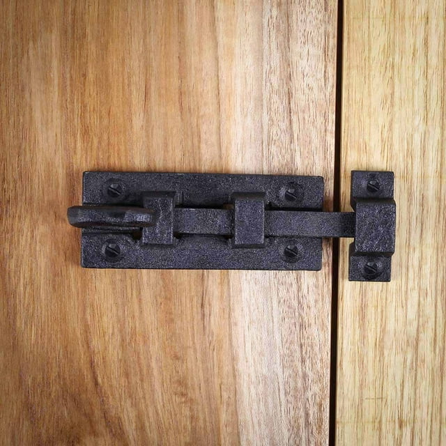 Renovators Supply Black Slide Bolt Door Latch 4 1/2" L Wrought Iron ...