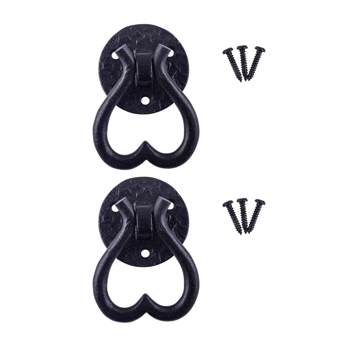 Renovators Supply Black Wrought Iron Kitchen Ring Cabinet Pulls Antique ...