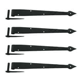 Renovators Supply Black Wrought Iron Lift Off Pintle Strap Hinge 16 in Spear Tip Diamond Etch ...