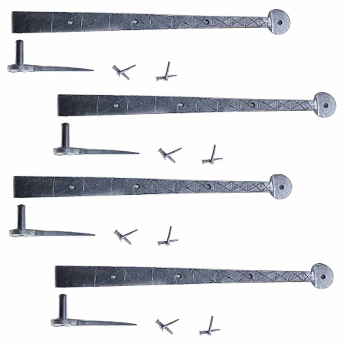 Renovators Supply Black Wrought Iron Lift Off Pintle Strap Hinge 14 in ...