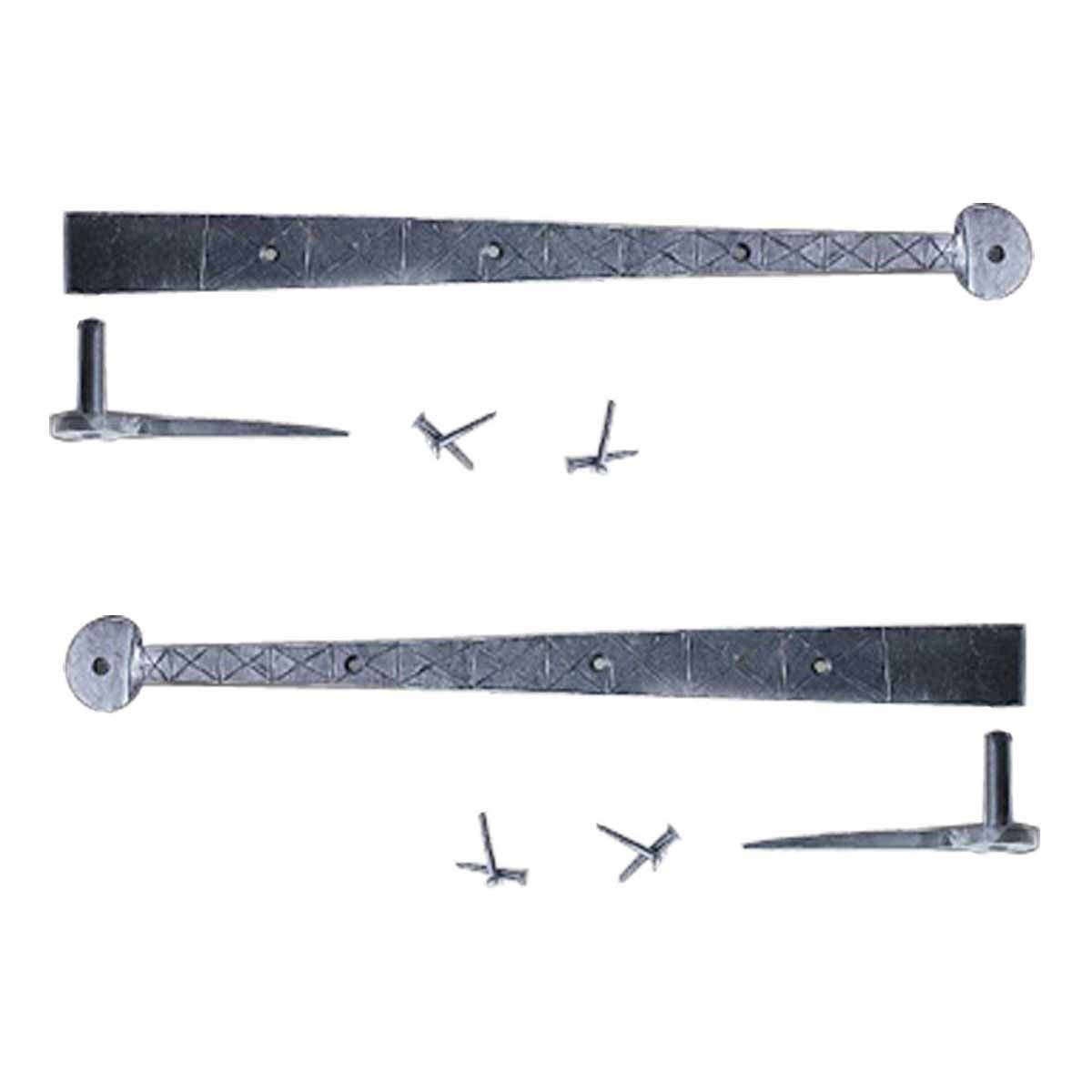 Renovators Supply Black Wrought Iron Lift Off Pintle Strap Hinge 14 in ...