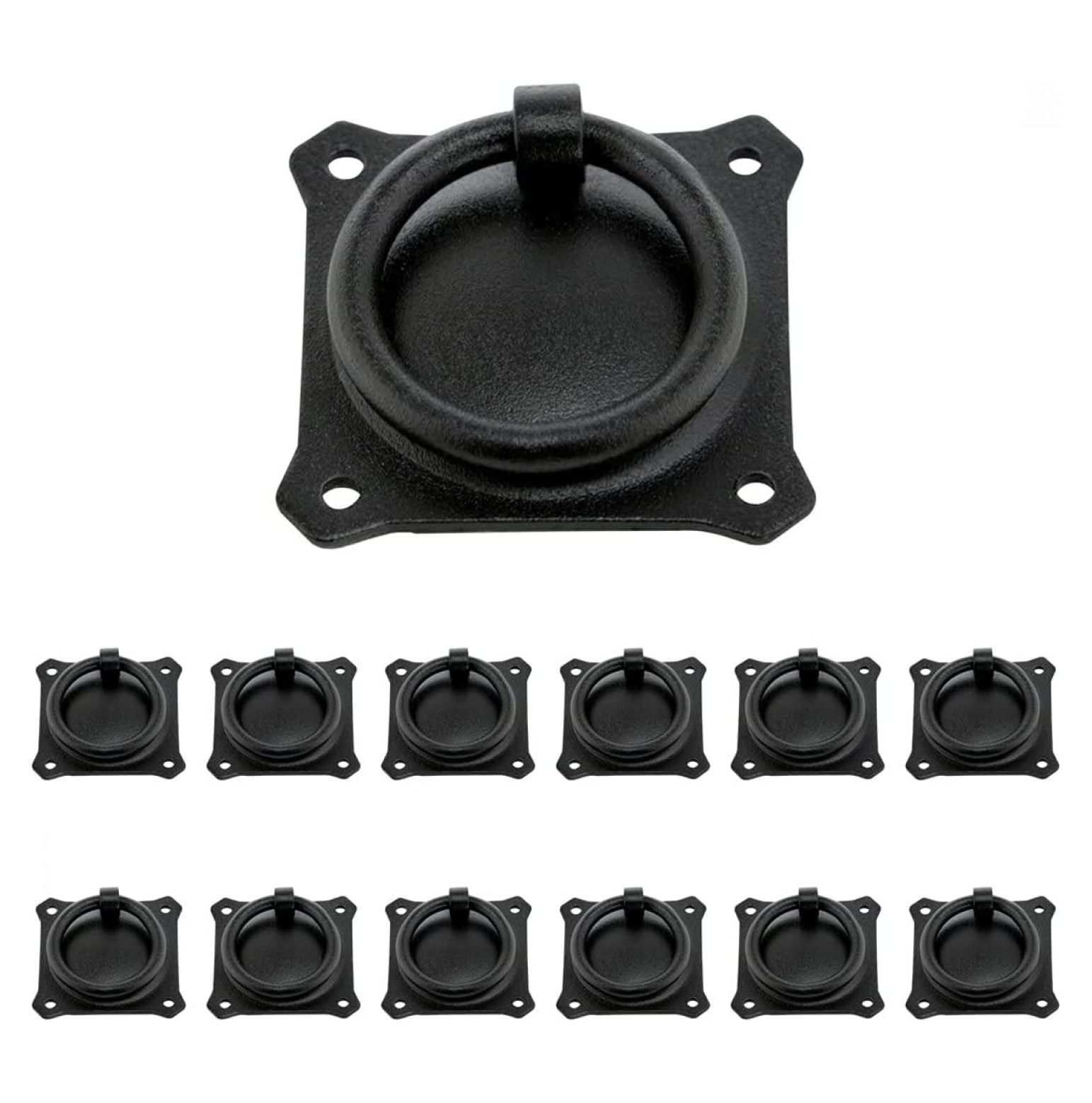 Renovators Supply Black Wrought Iron Mission Ring Cabinet Pulls Antique ...