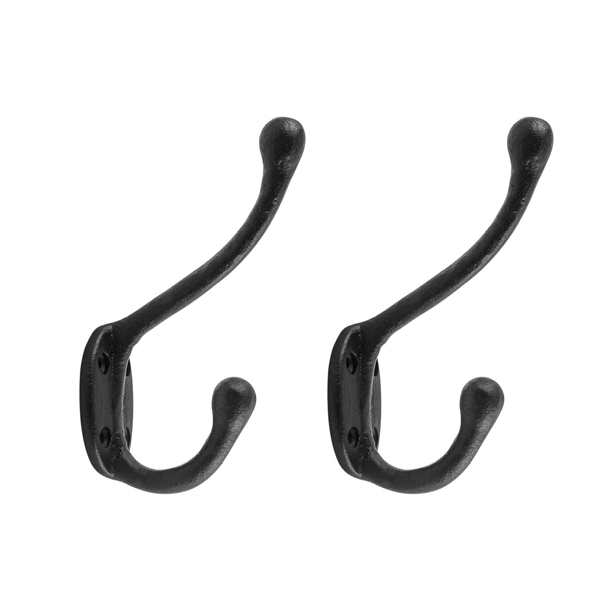 Renovators Supply Black Wrought Iron Robe and Coat Double Hooks 5" L ...