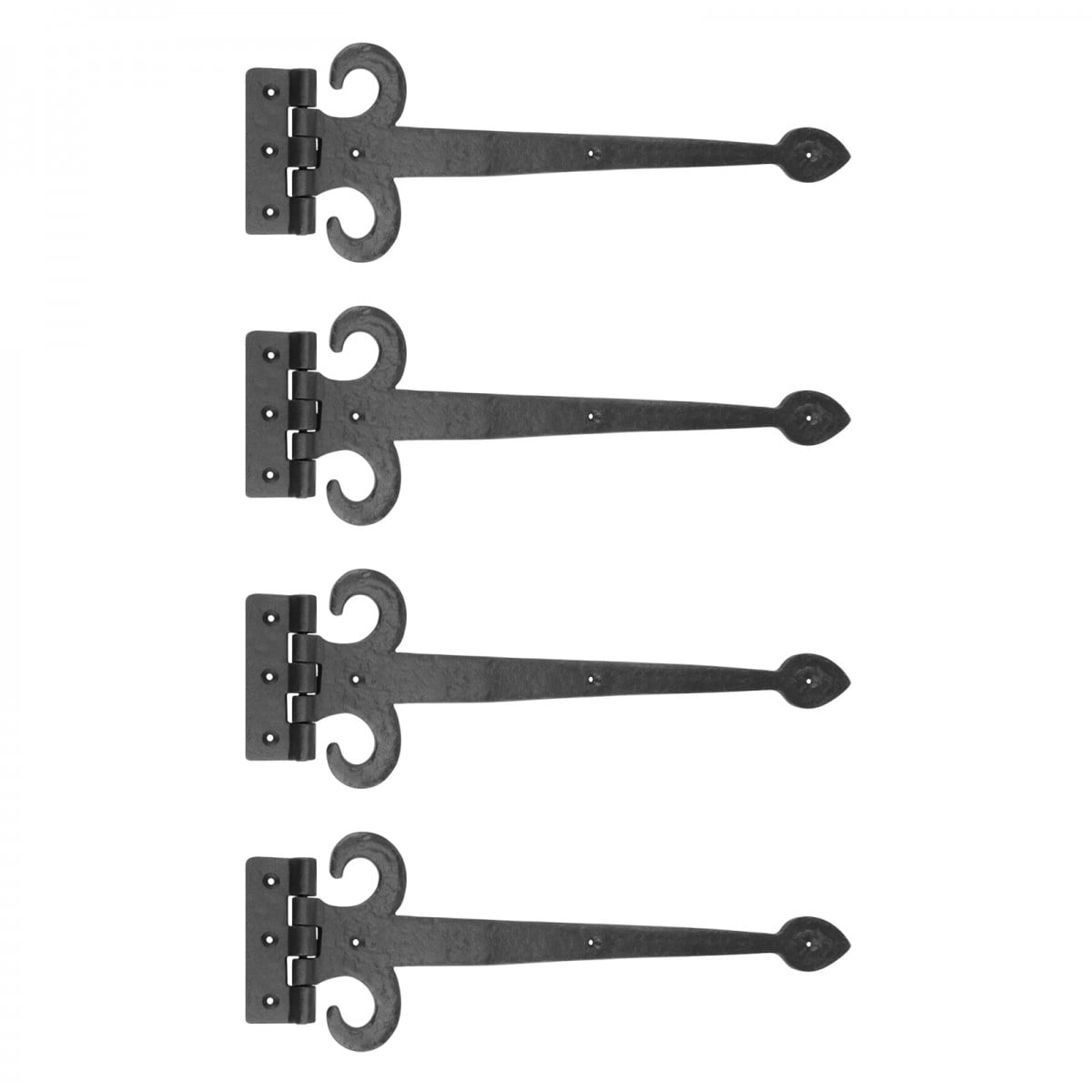 Renovators Supply Black Wrought Iron Strap Hinge 18" Fleur De Lis Style ...